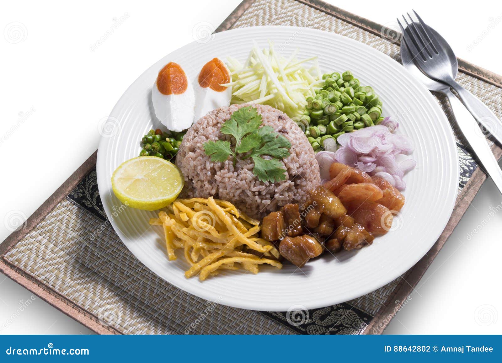 Thai Food Shrimp Paste Fried Rice, Khao Kluk Kapi Stock Photo - Image ...