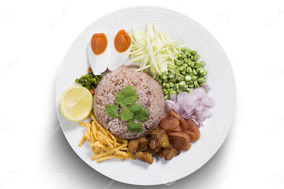 Thai Food Shrimp Paste Fried Rice, Khao Kluk Kapi Stock Photo - Image ...