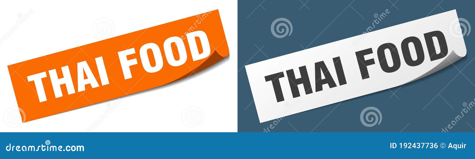 Thai Food Sticker. Thai Food Sign Set Stock Vector - Illustration of ...