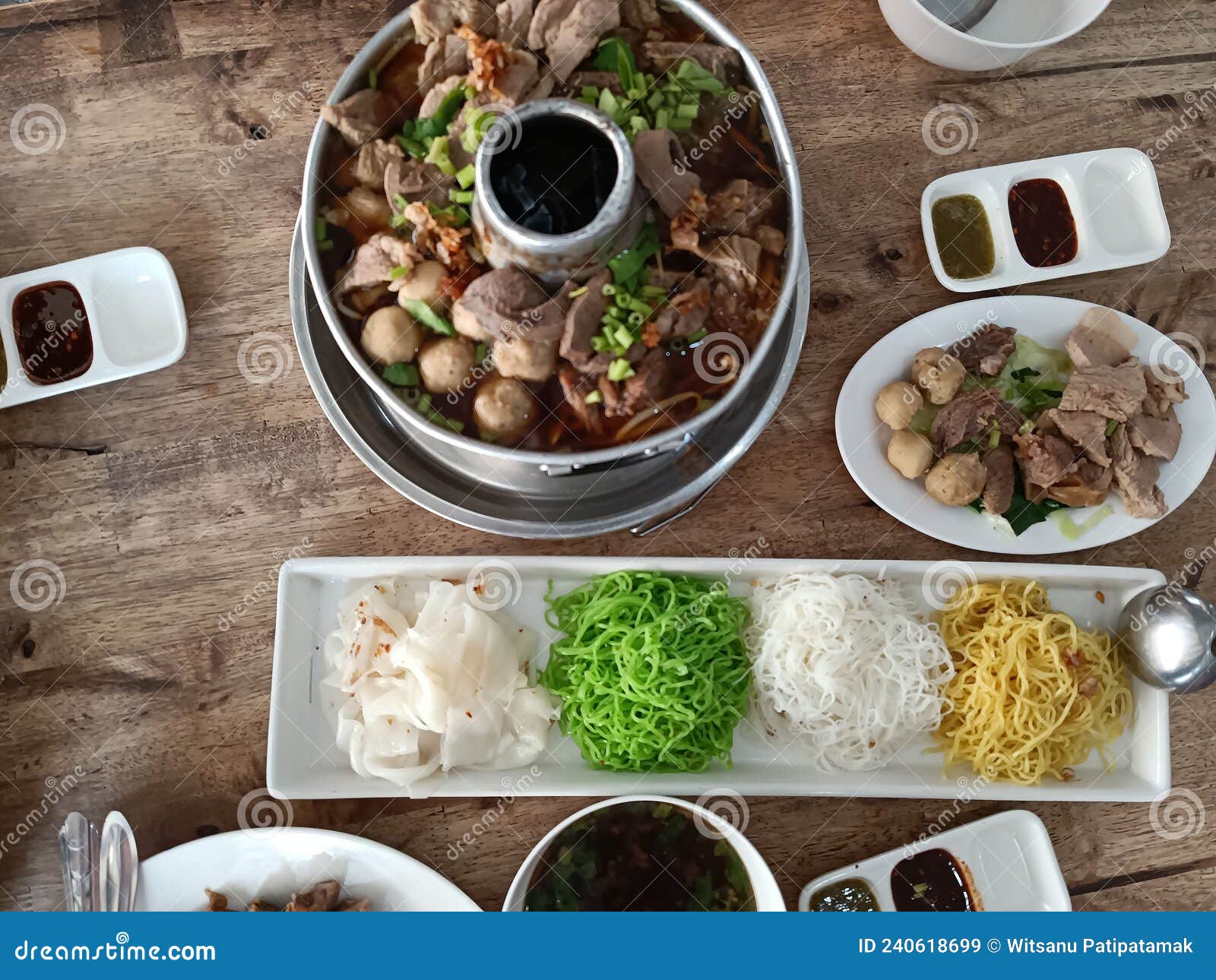 Thai Food. on a Wooden Table, Top View Stock Image - Image of dining ...