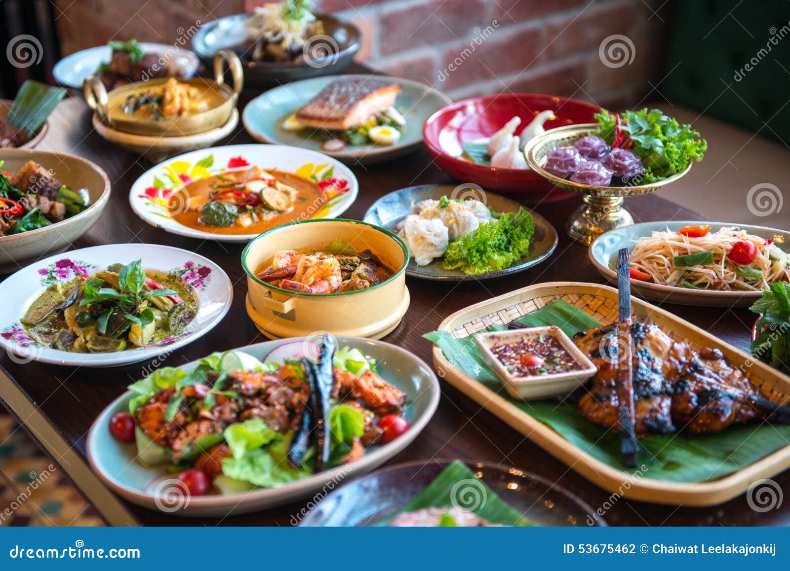 Thai foods. stock photo. Image of lemon, onion, leaf - 53675462