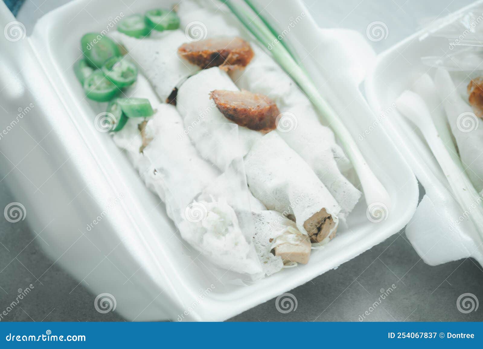 Thai Fresh Spring Rolls Stuffing with Fresh Vegetable Eating with ...