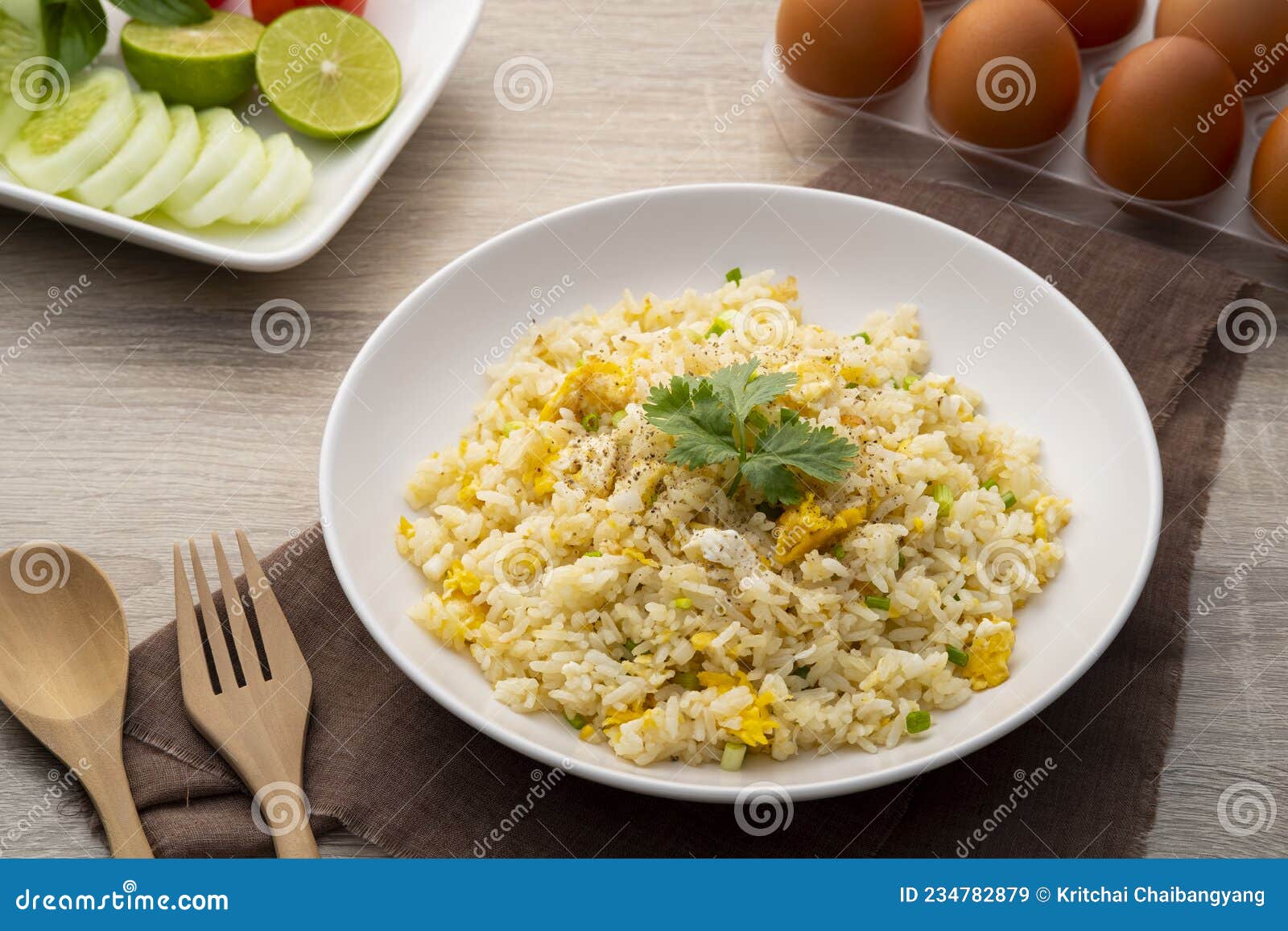Thai Fried Rice with Egg.Easy Food Stock Image - Image of fried, dinner ...