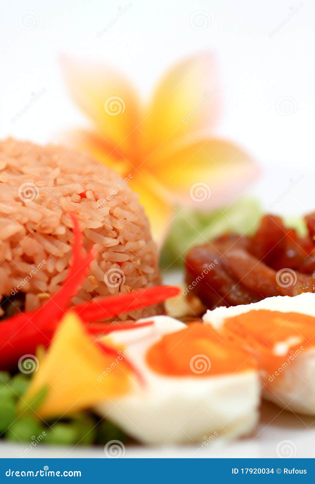 Thai Fried Rice on Plate Traditional Asian Cuisine Stock Photo - Image ...
