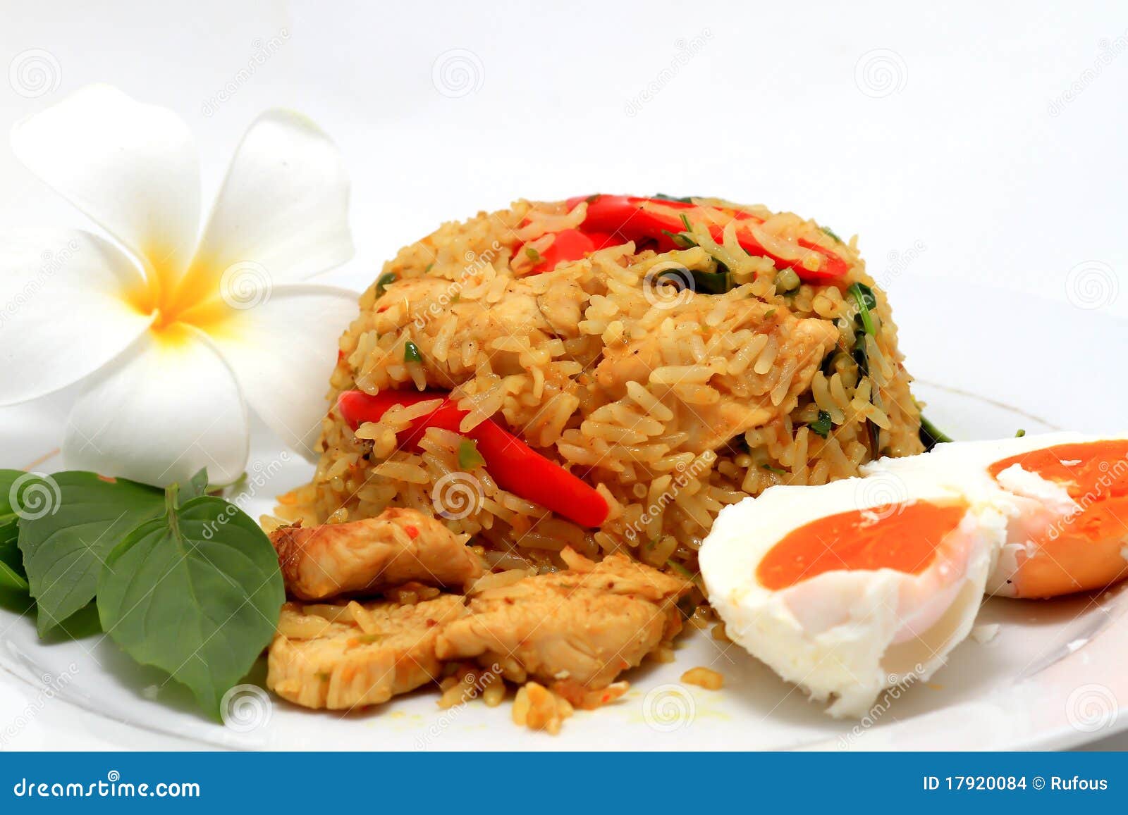 Thai Fried Rice on Plate Traditional Asian Cuisine Stock Photo - Image ...