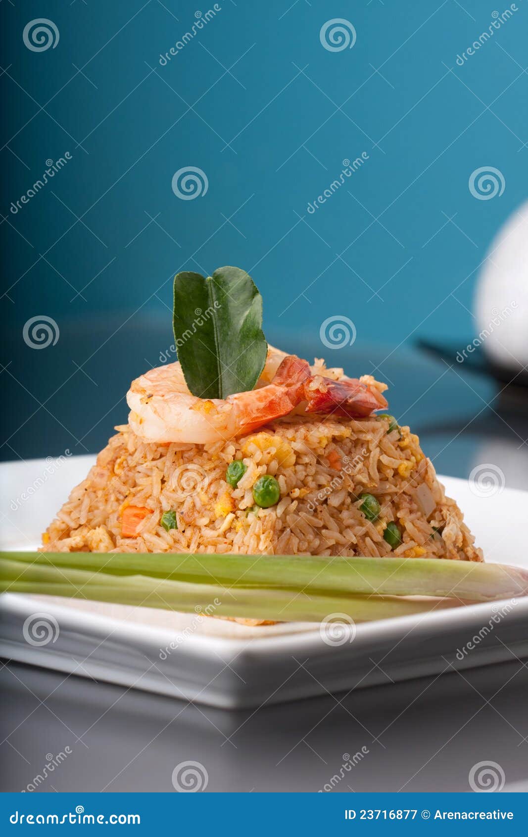 Thai Fried Rice Pyramid with Prawn Stock Image - Image of presentation ...