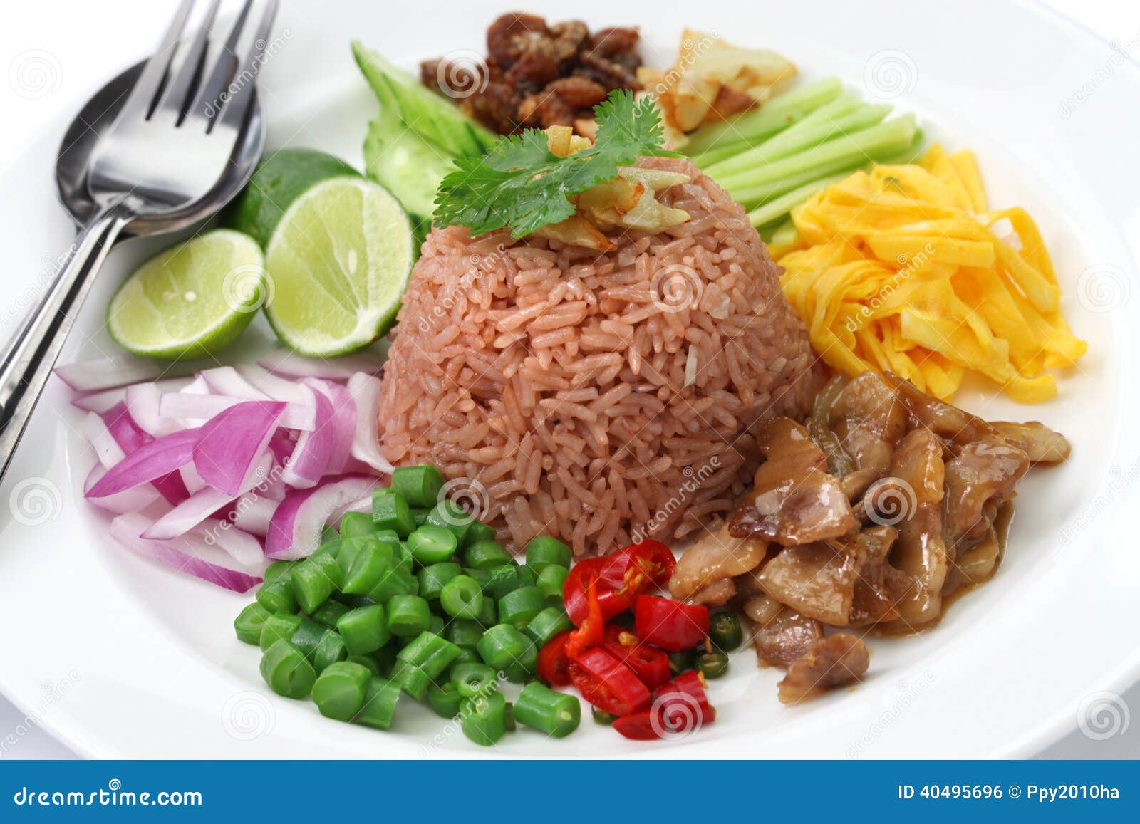 Thai Fried Rice with Shrimp Paste Stock Photo - Image of spicy, fried ...