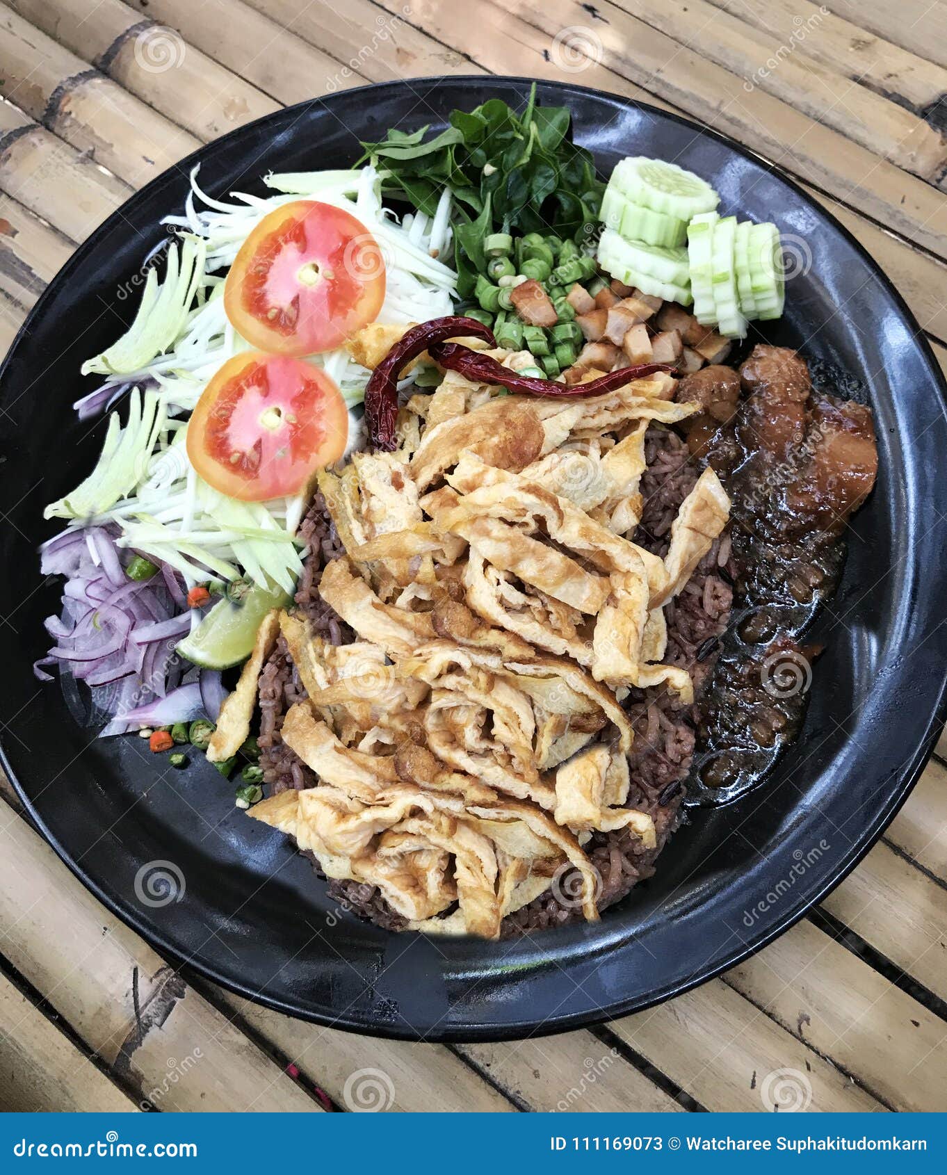 Thai Fried Rice with Shrimp Paste or Khao Kluk Kapi. Stock Image ...