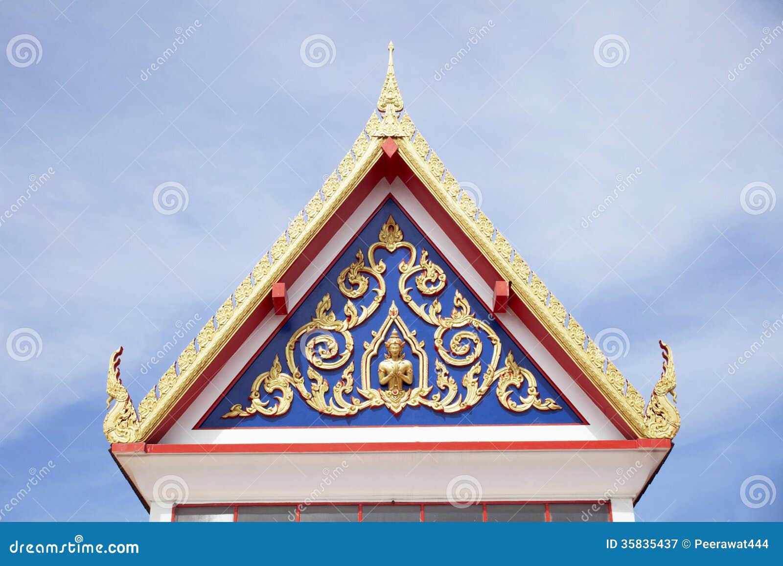 Thai gable stock image. Image of marble, construction - 35835437