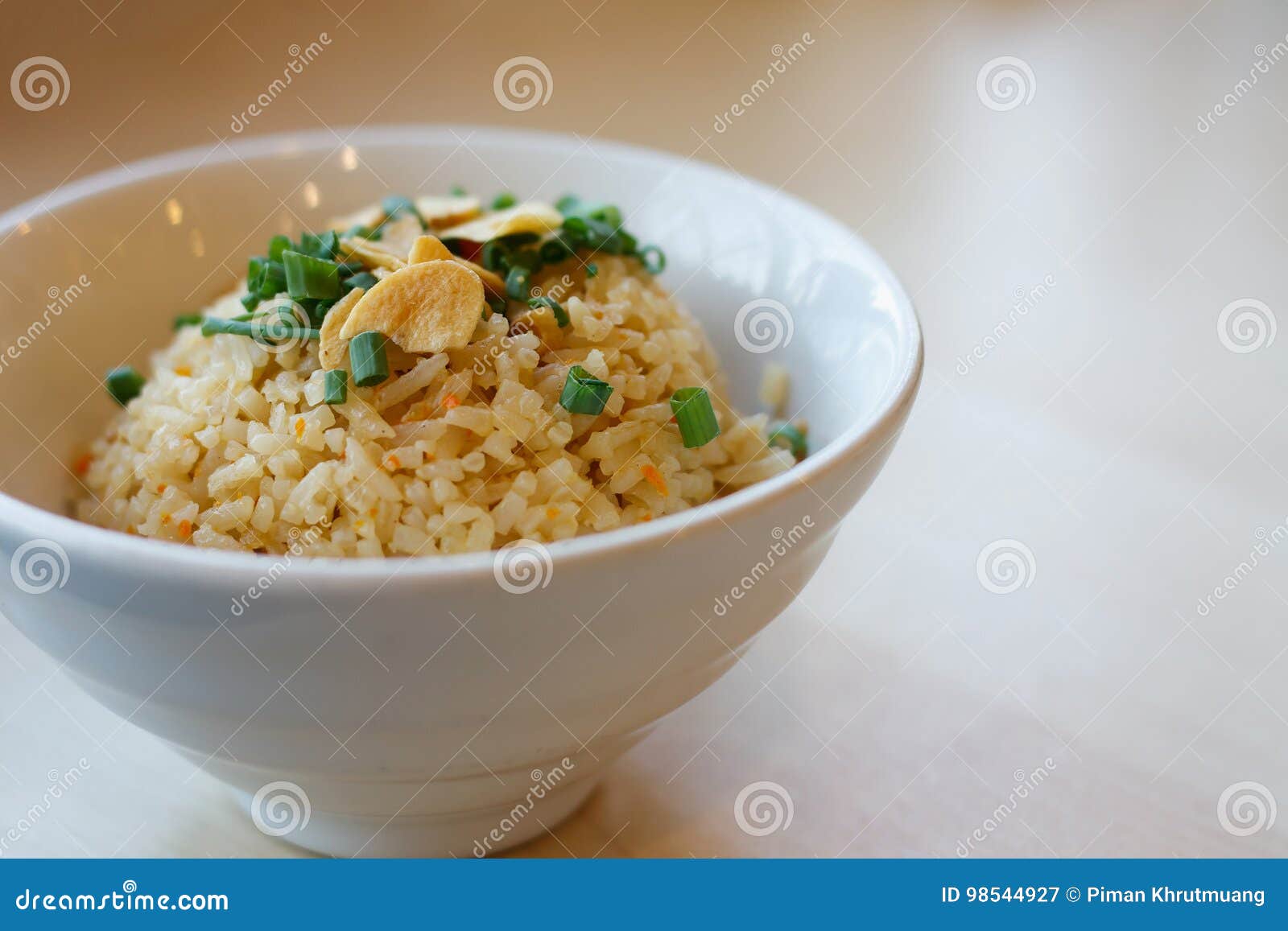 Thai garlic fried rice stock image. Image of meal, cooked - 98544927