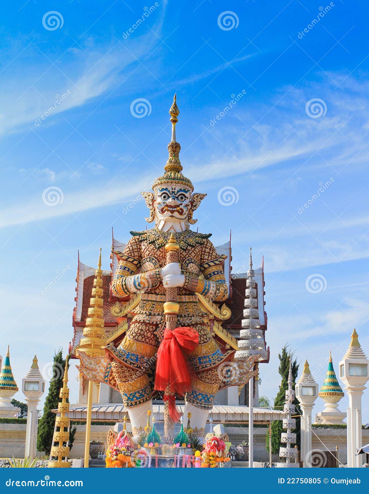 Thai Giant Statue On Chapel Temple Wall Royalty-Free Stock Photo ...