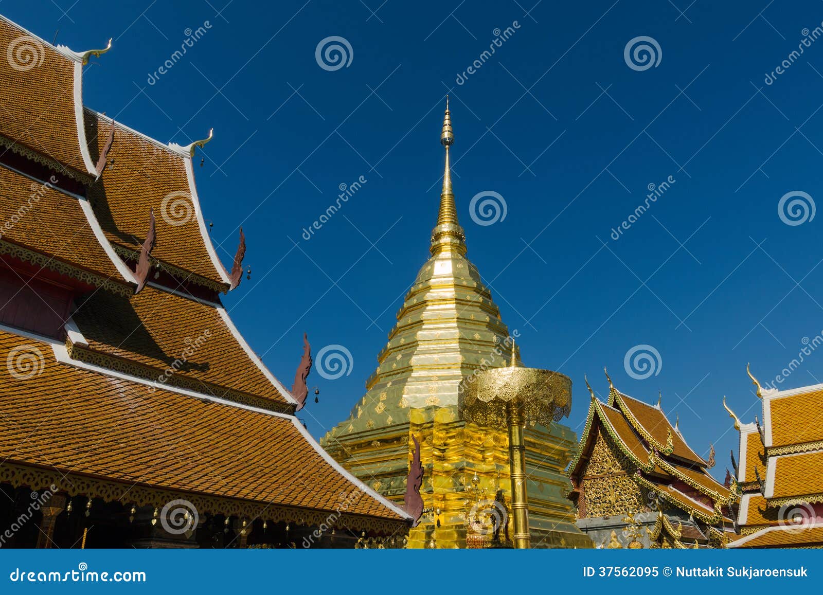 Thai Gold Stupa at North Temple Stock Image - Image of buddha, asian ...