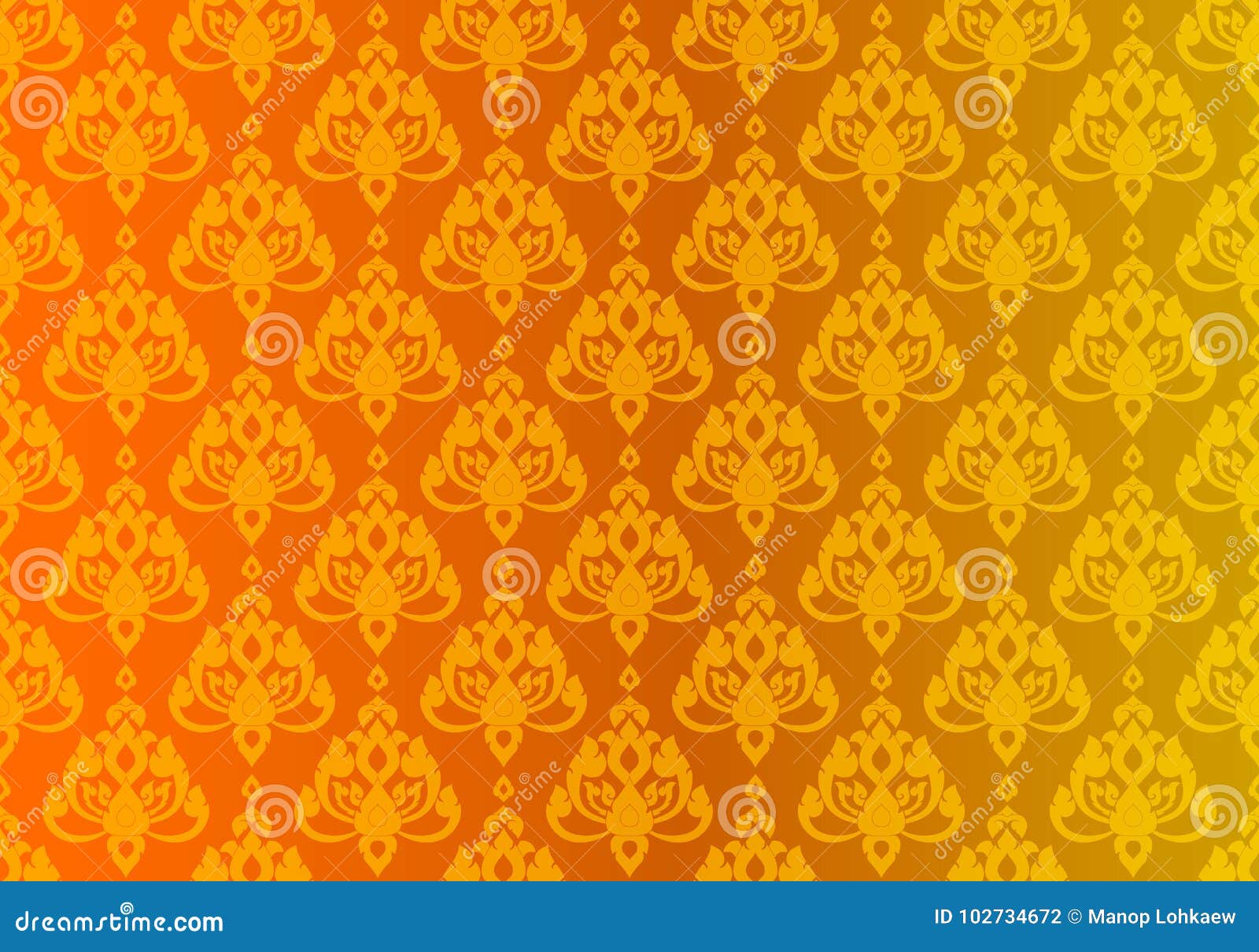 Thai Golden Vintage Pattern Vector Abstract Background Stock Vector ...