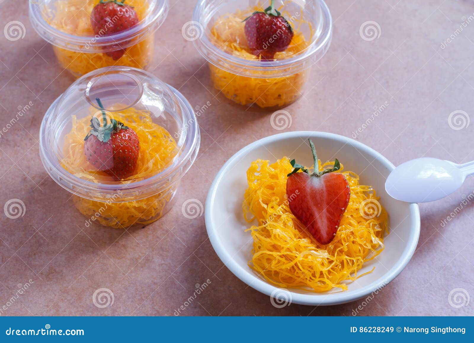 Thai Golden Threads, Foy Thong,Thai Dessert Stock Image - Image of gold ...