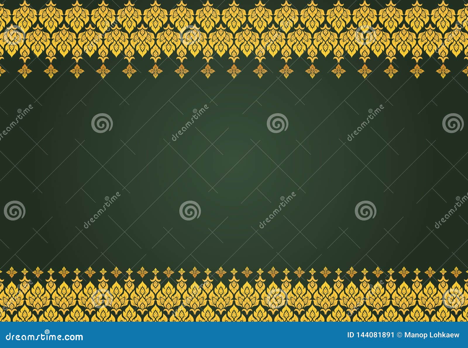 Thai Golden Vintage Frame Pattern Template Abstract Background Stock ...
