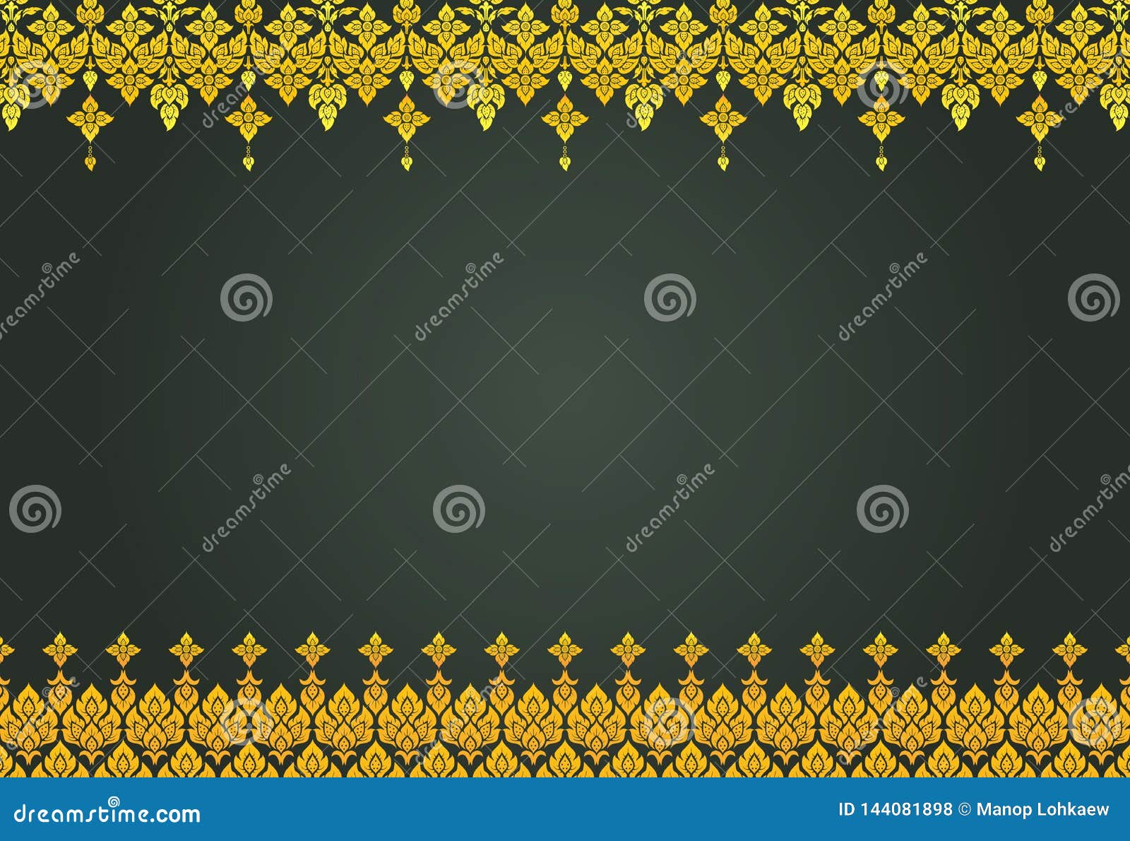 Thai Golden Vintage Frame Pattern Abstract Background Stock Vector ...
