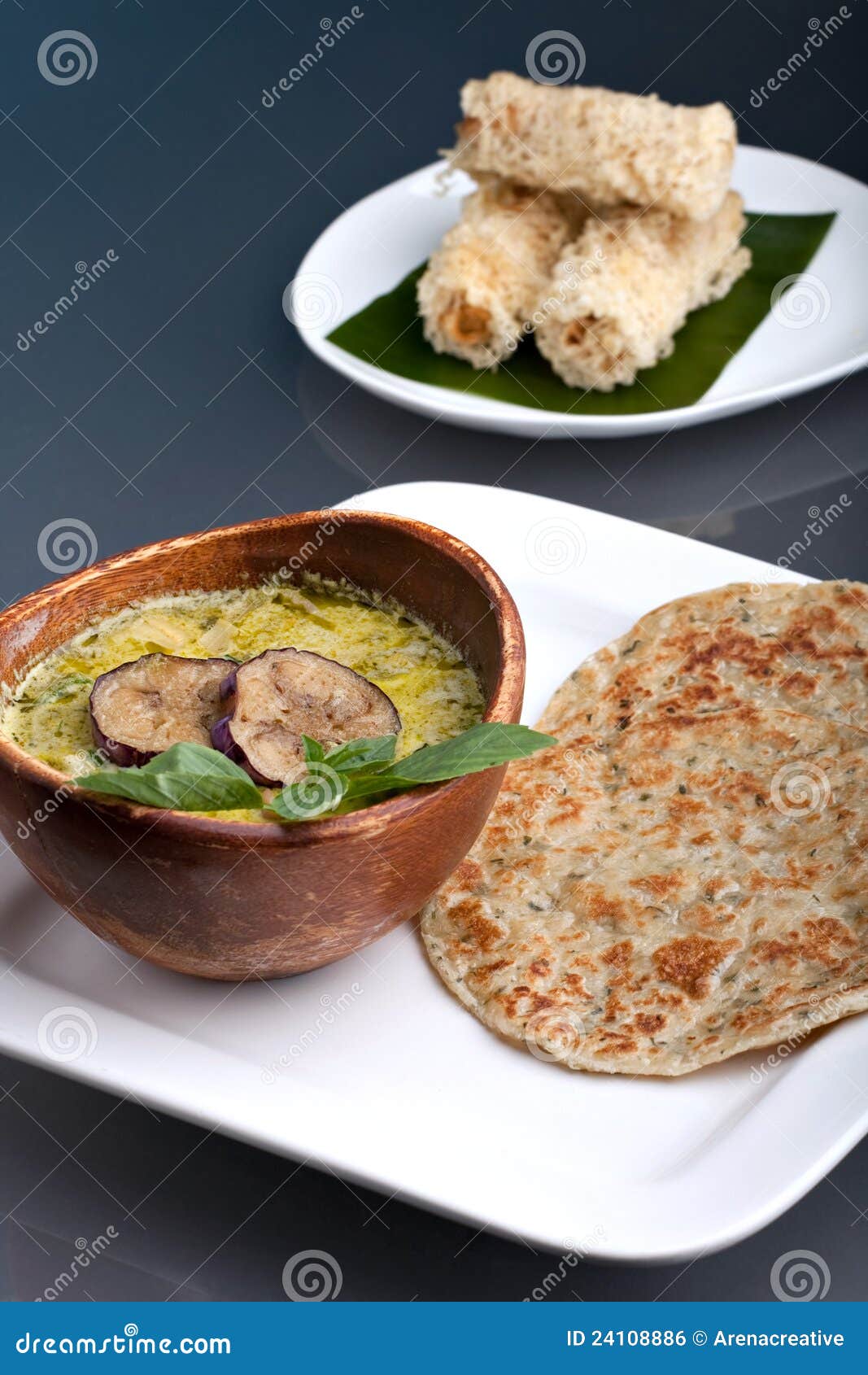 Thai Green Curry and Appetizers Stock Photo - Image of curry, dishes ...