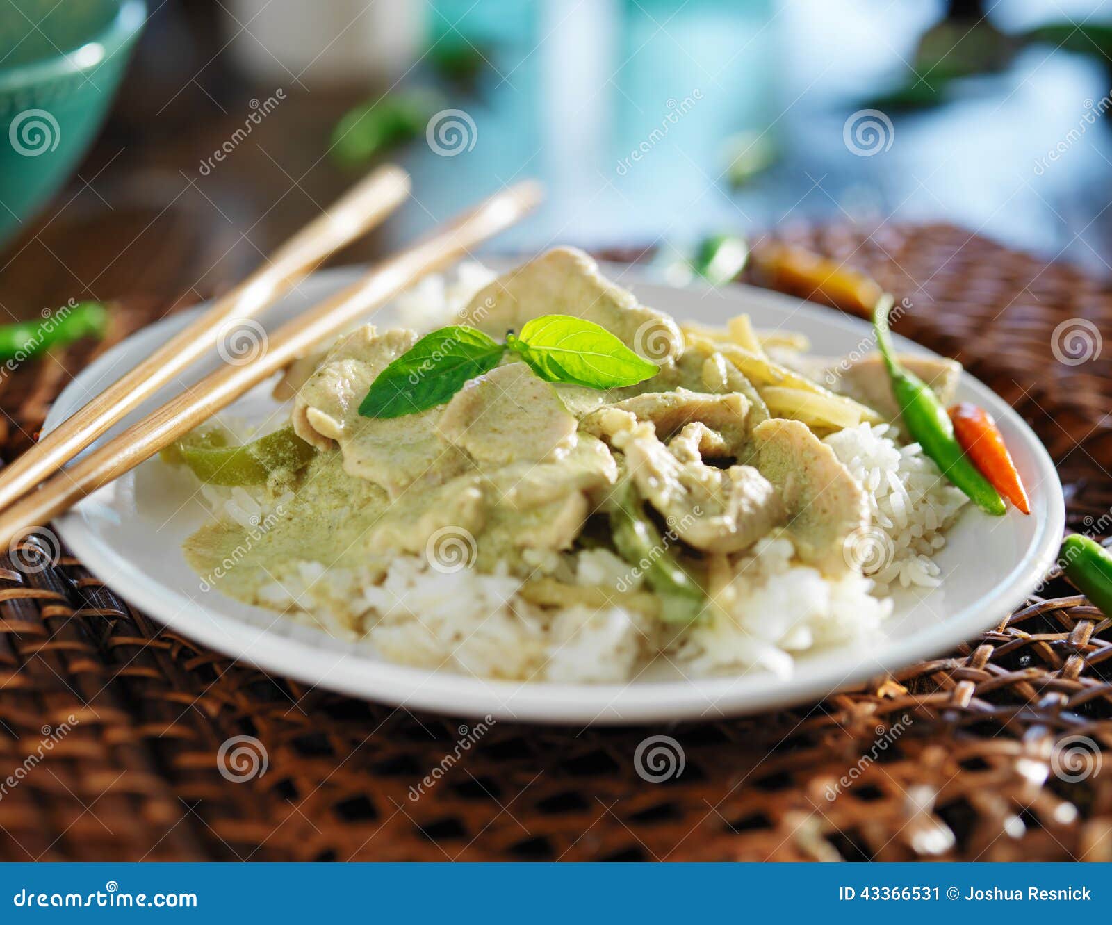 Thai Green Curry with Chicken Stock Image - Image of asian, meal: 43366531