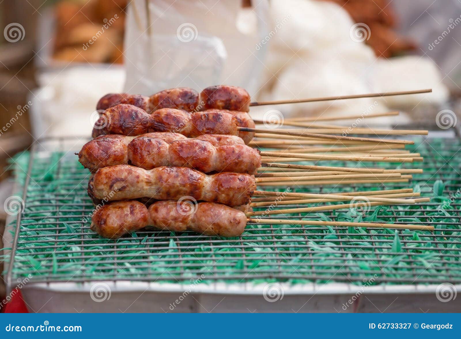 Thai Grill Pork On Hot Pan Buffet. It`s Traditional Thai Style. Stock ...