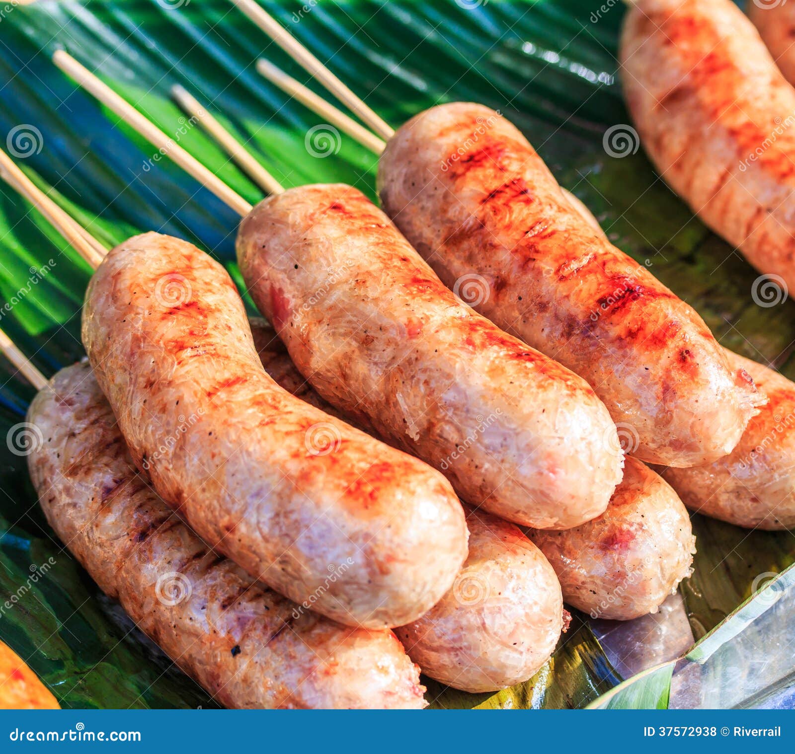 Thai Grilled Pork Neck Or Kor Moo Yang Street Food, Popular Menu Of ...