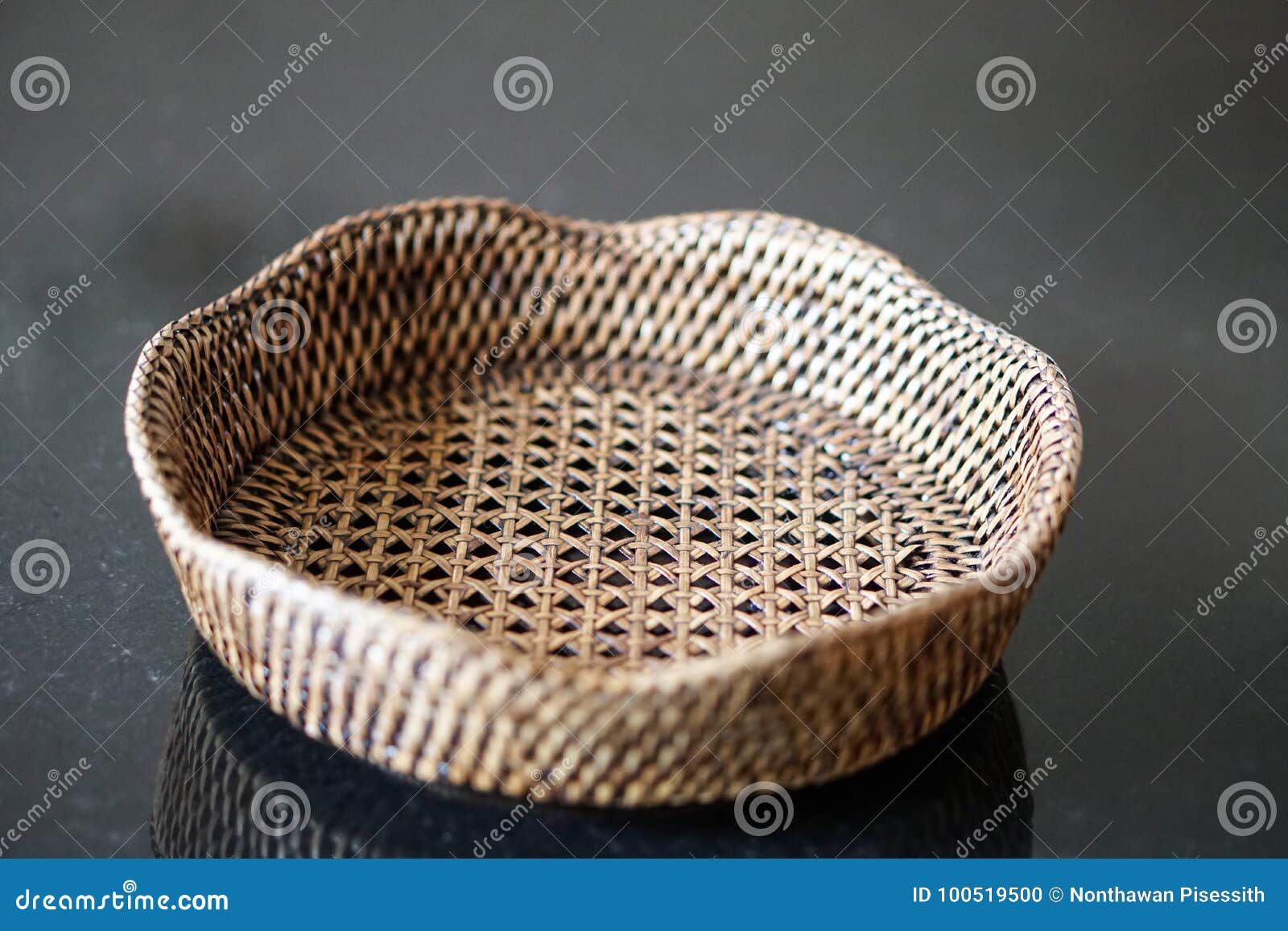 Thai Handmade Bamboo Gift Tray Basket Stock Photo - Image of texture ...