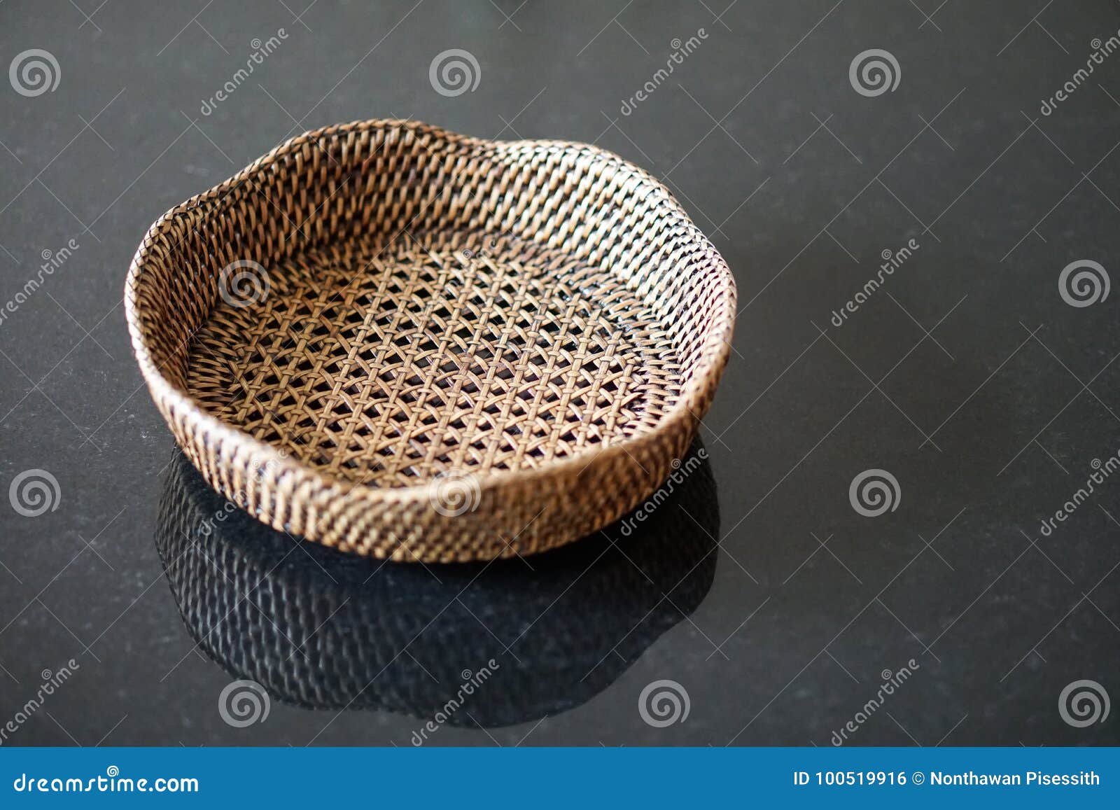 Thai Handmade Bamboo Gift Tray Basket Stock Photo - Image of decorative ...
