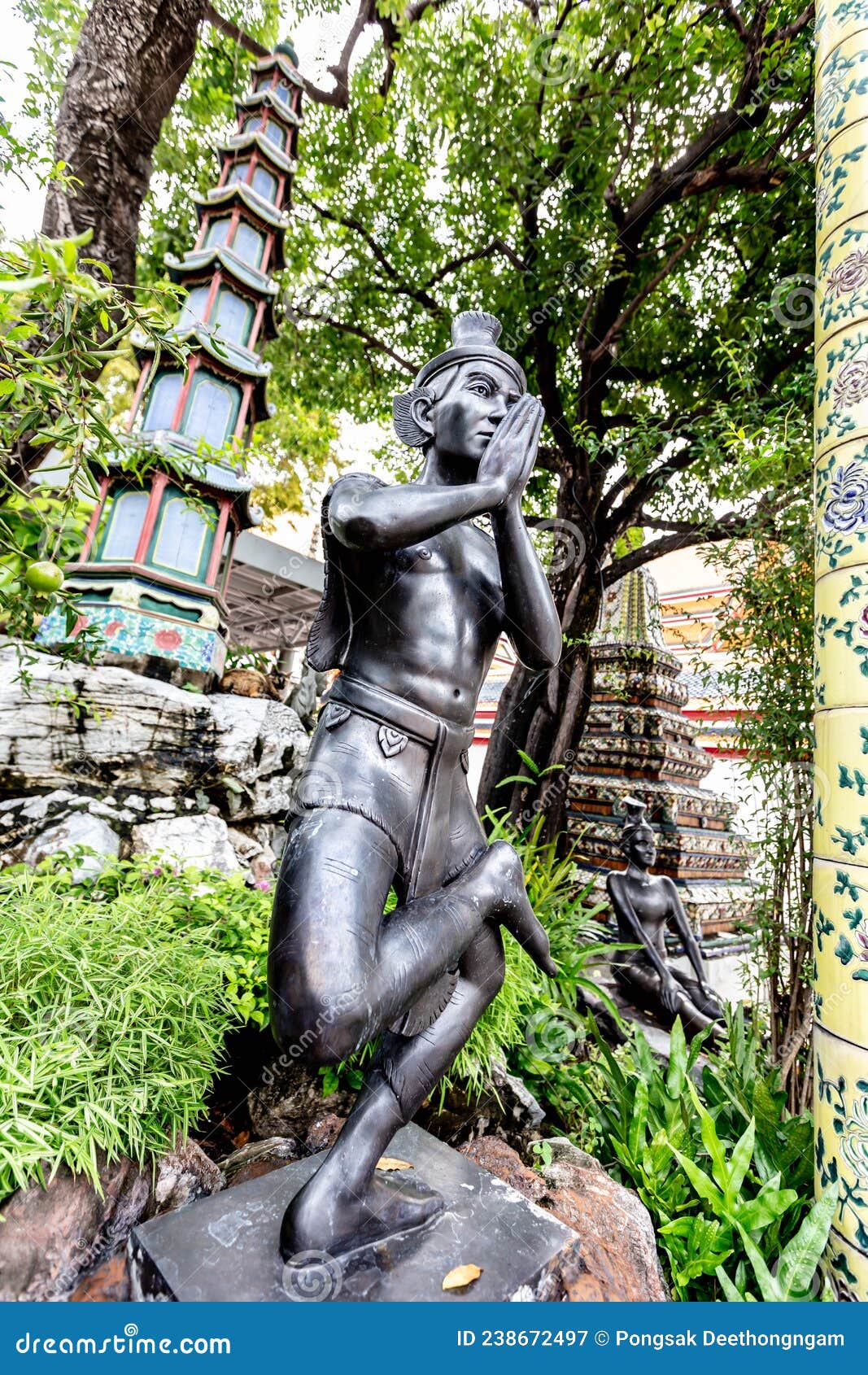 Thai Hermit Exercise Wat Pho Stock Image - Image of showing, hermit ...