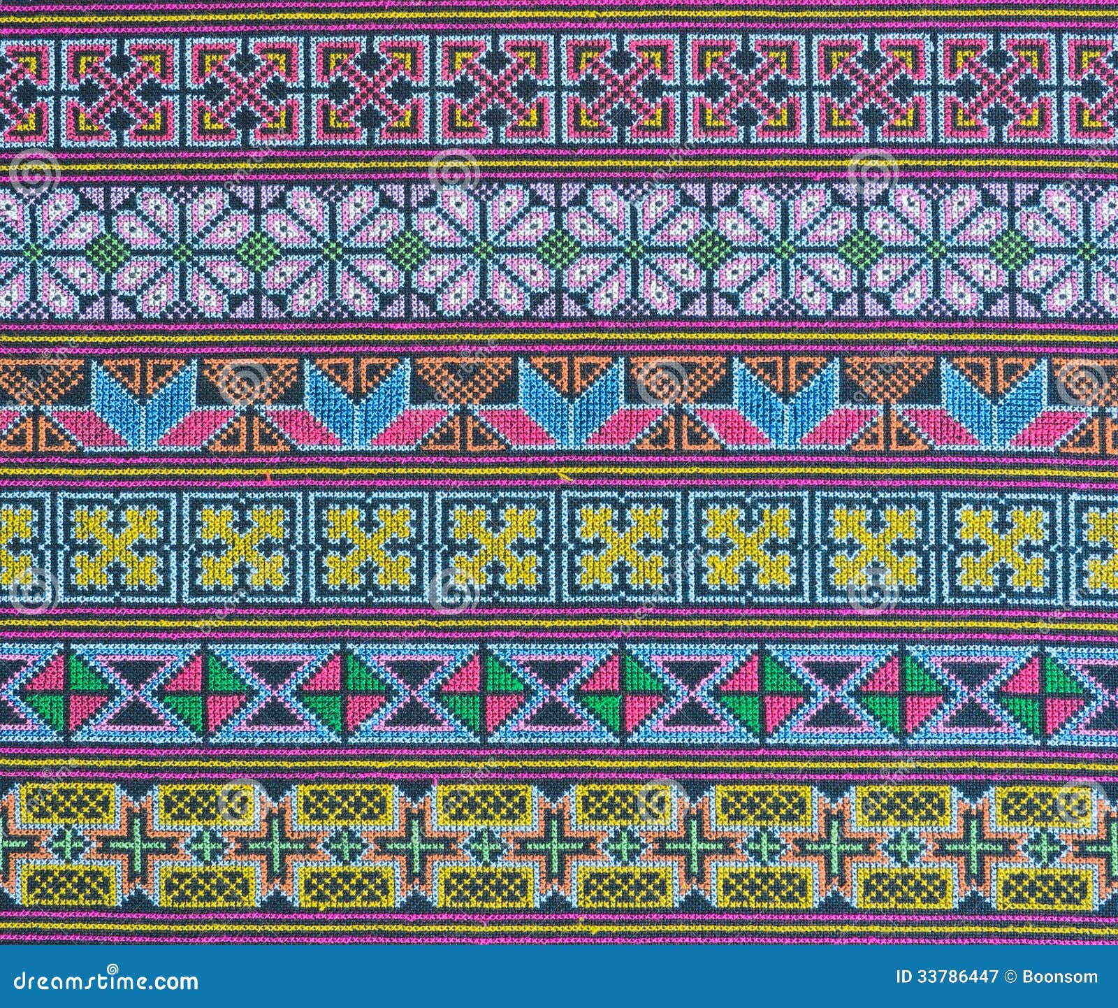 Thai hill tribe fabric stock image. Image of native, handmade - 33786447