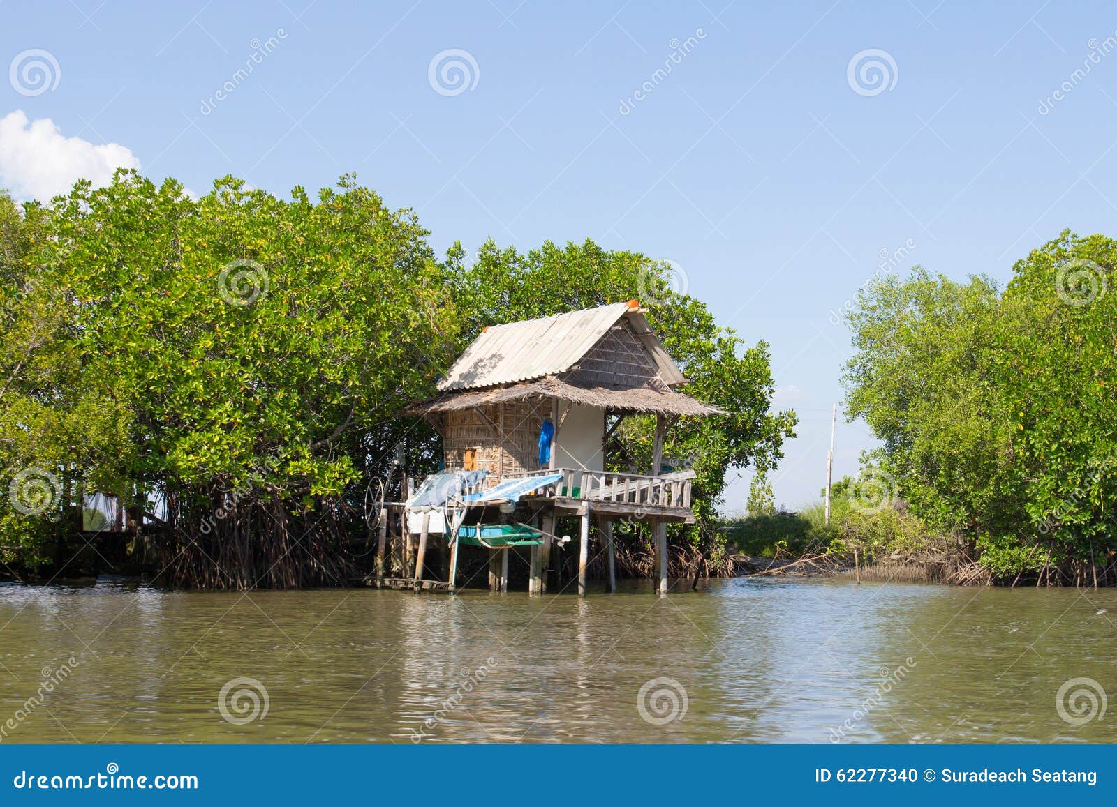 Thai home near the river stock photo. Image of classic - 62277340