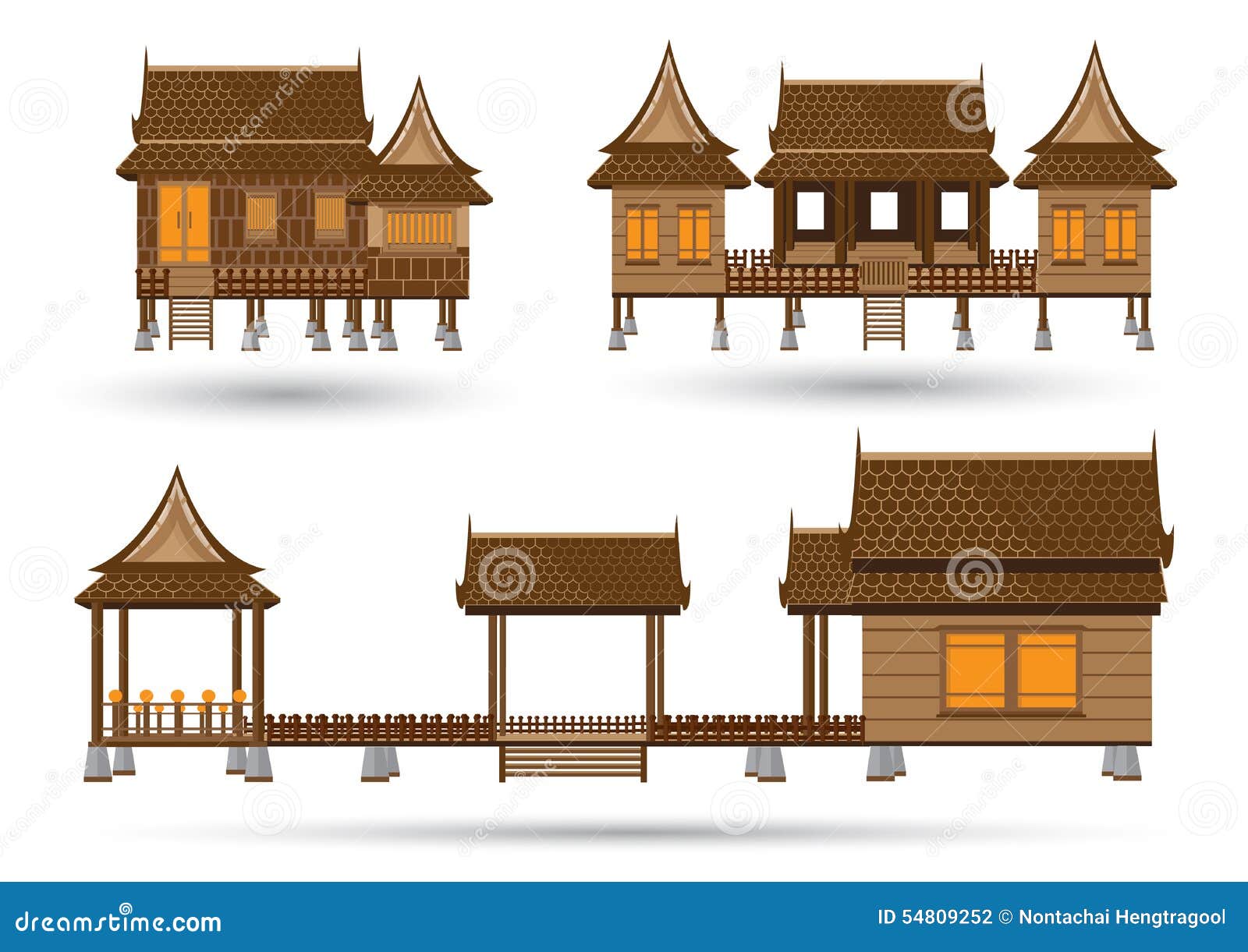 Thai house stock vector. Illustration of vietnam, style - 54809252