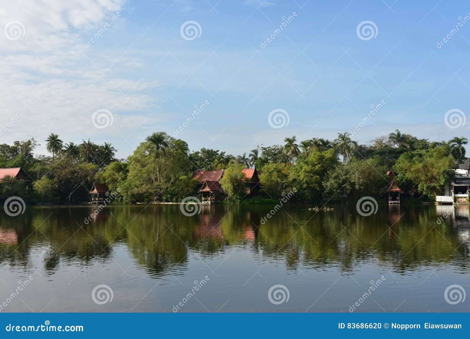 Thai house stock photo. Image of water, house, wooden - 83686620