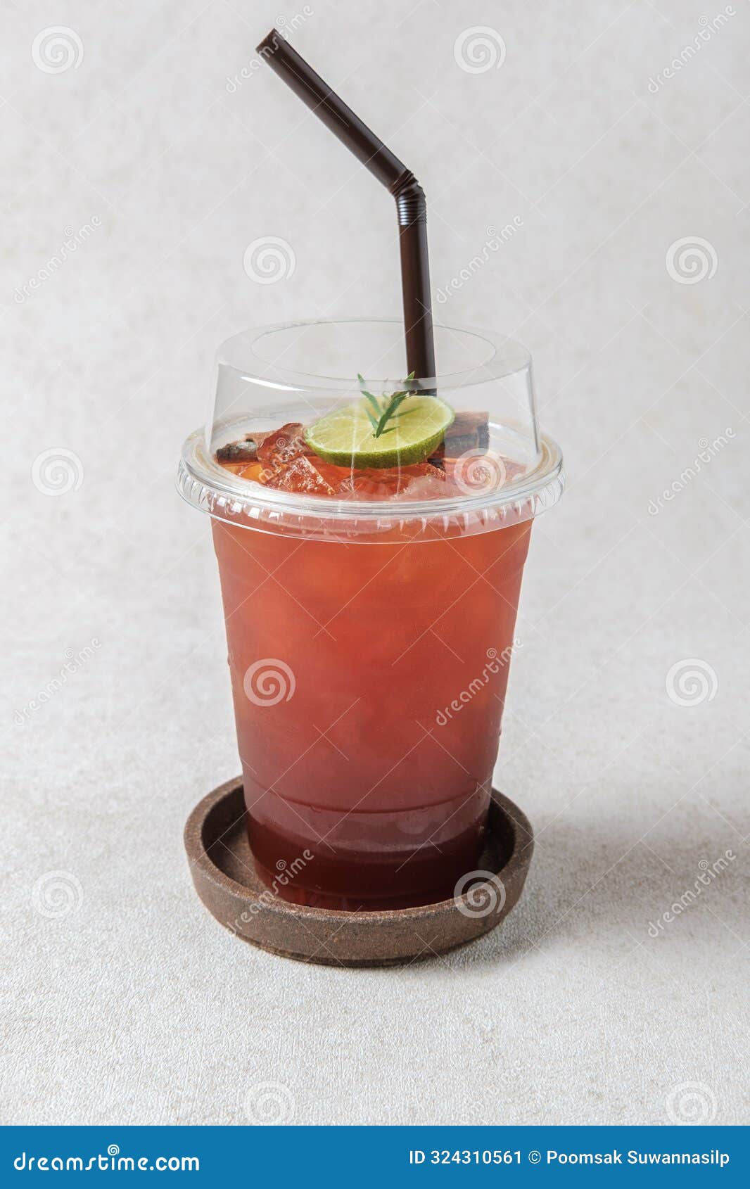 Thai Iced Lime Tea in a Plastic Glass Stock Image - Image of plastic ...