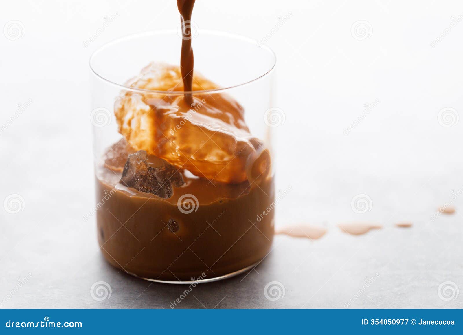 Thai Iced Tea. Cold Drink from Ceylon Black Tea and Milk. Selective ...