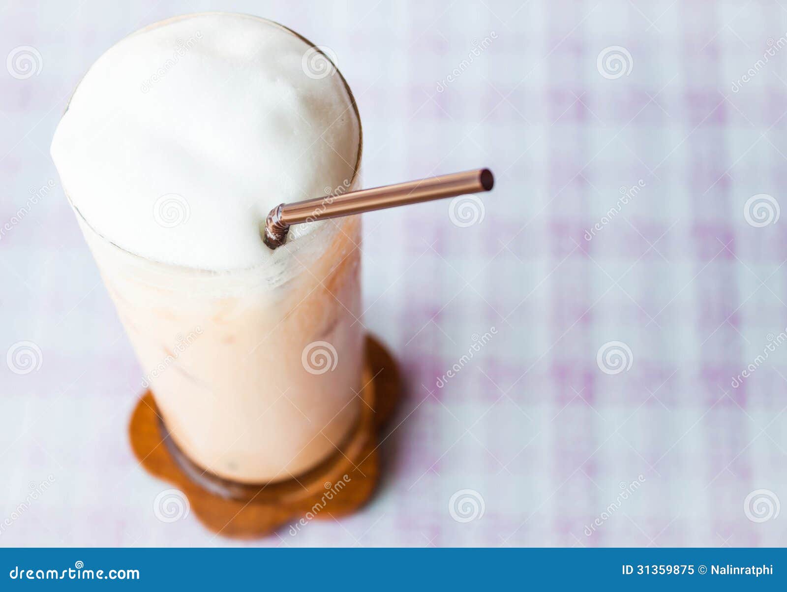 Thai Iced Tea with Milk Foam Stock Image - Image of condensade, sugar ...