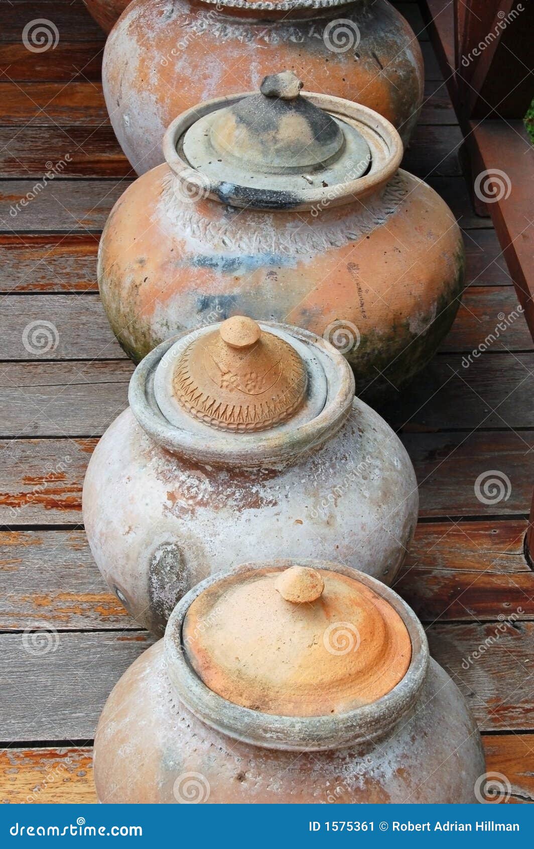 Thai jars stock image. Image of pottery, floor, earthenware - 1575361
