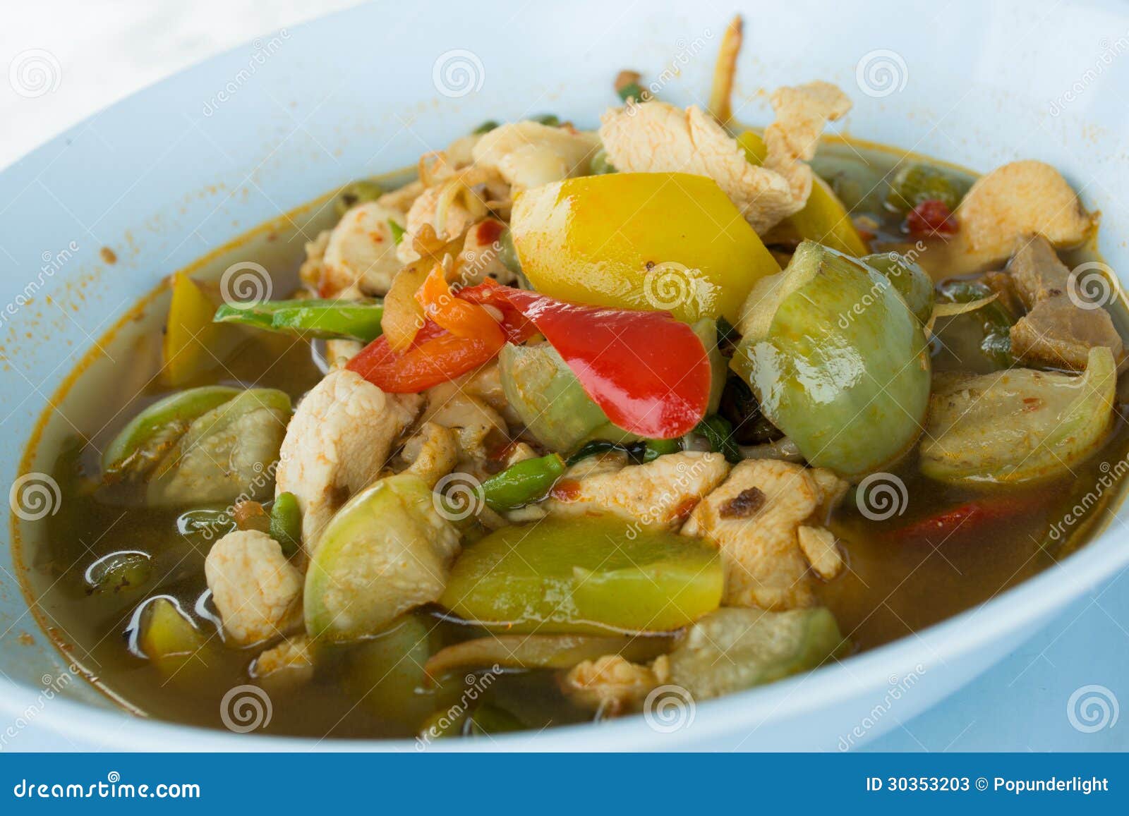Thai jungle curry pork stock image. Image of herb, meal - 30353203