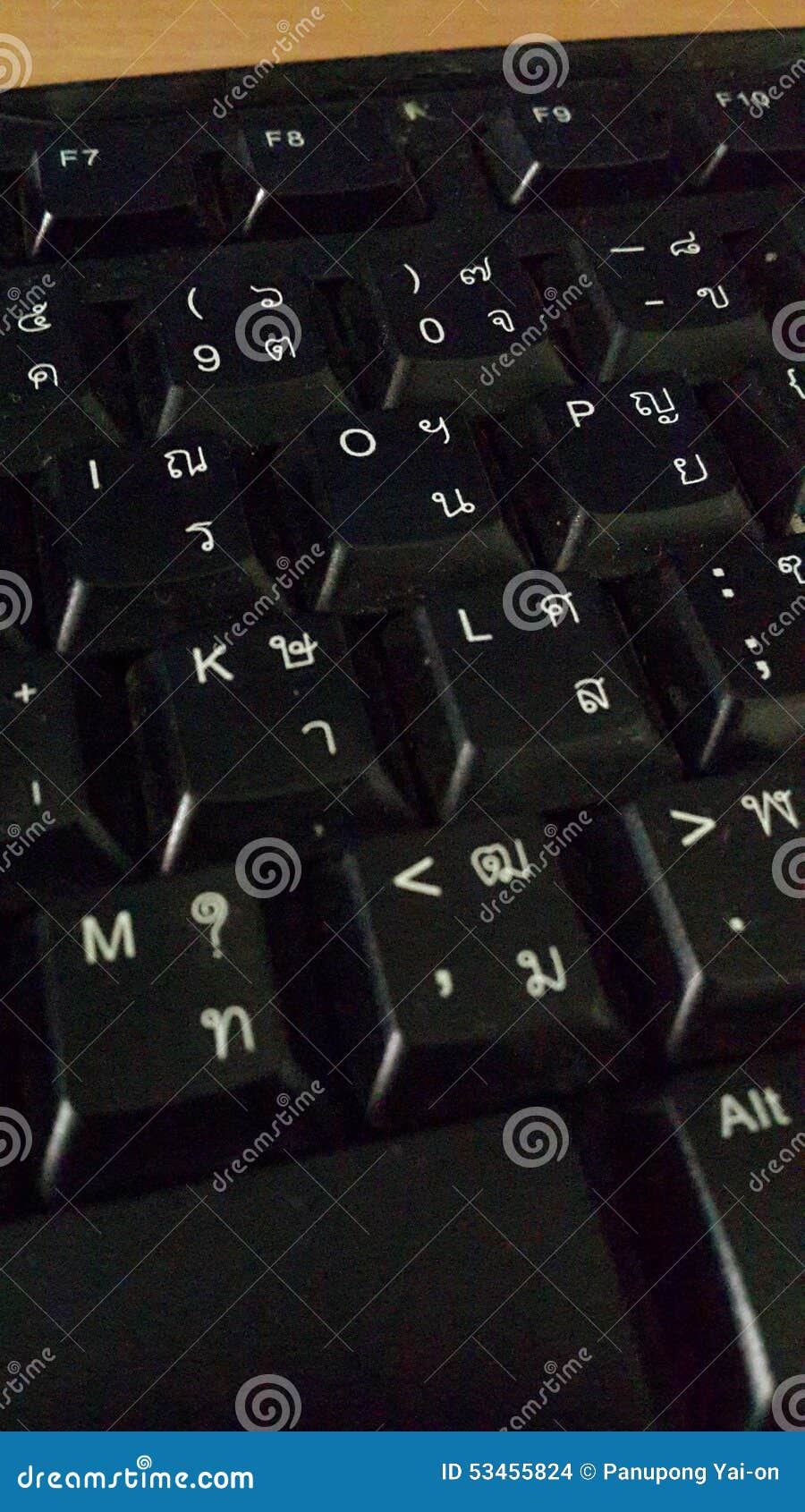Thai Keyboard Close-up stock photo. Image of electronic - 53455824