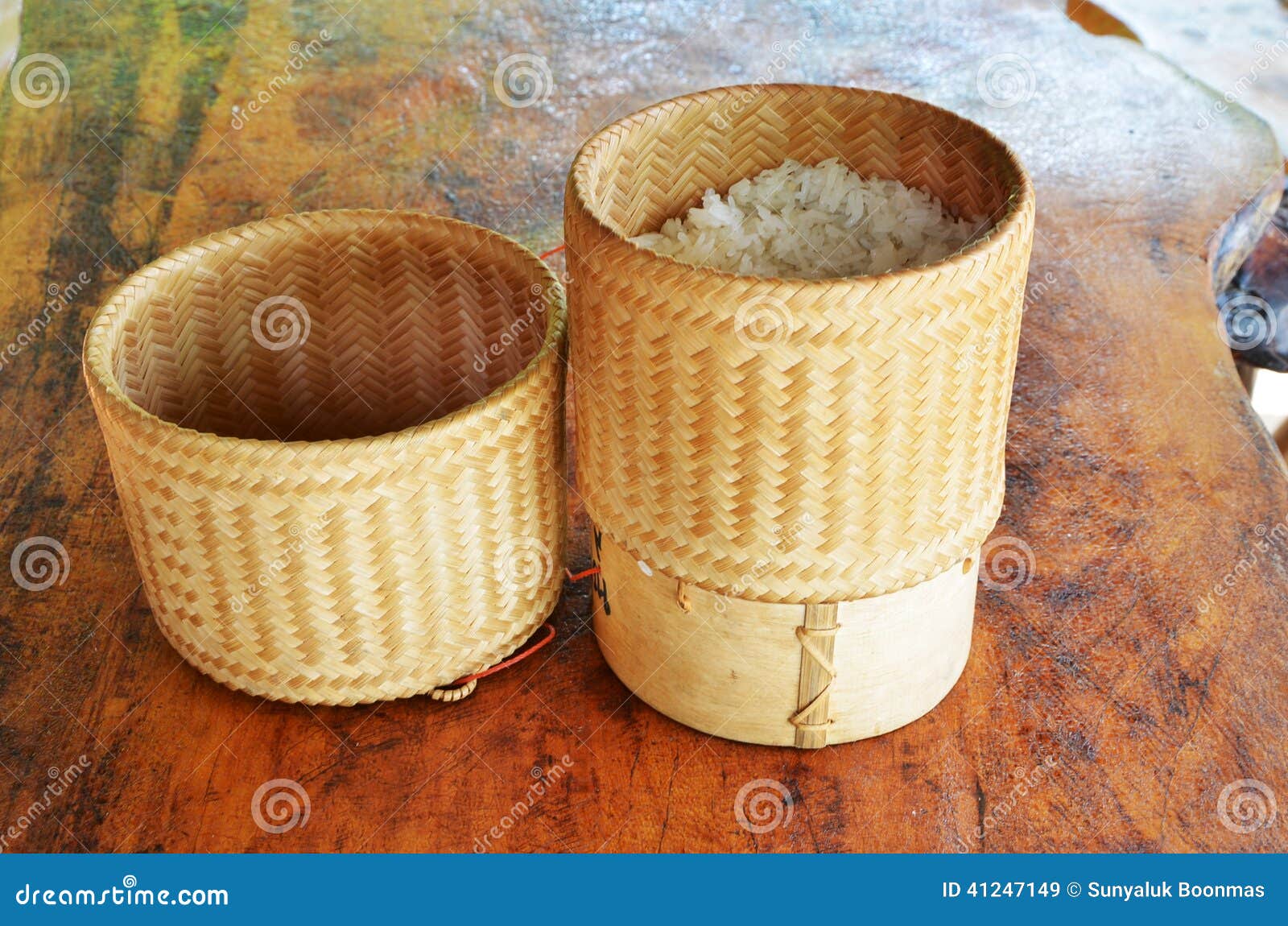 Thai Kratip the Sticky Rice Container Stock Image - Image of rice ...