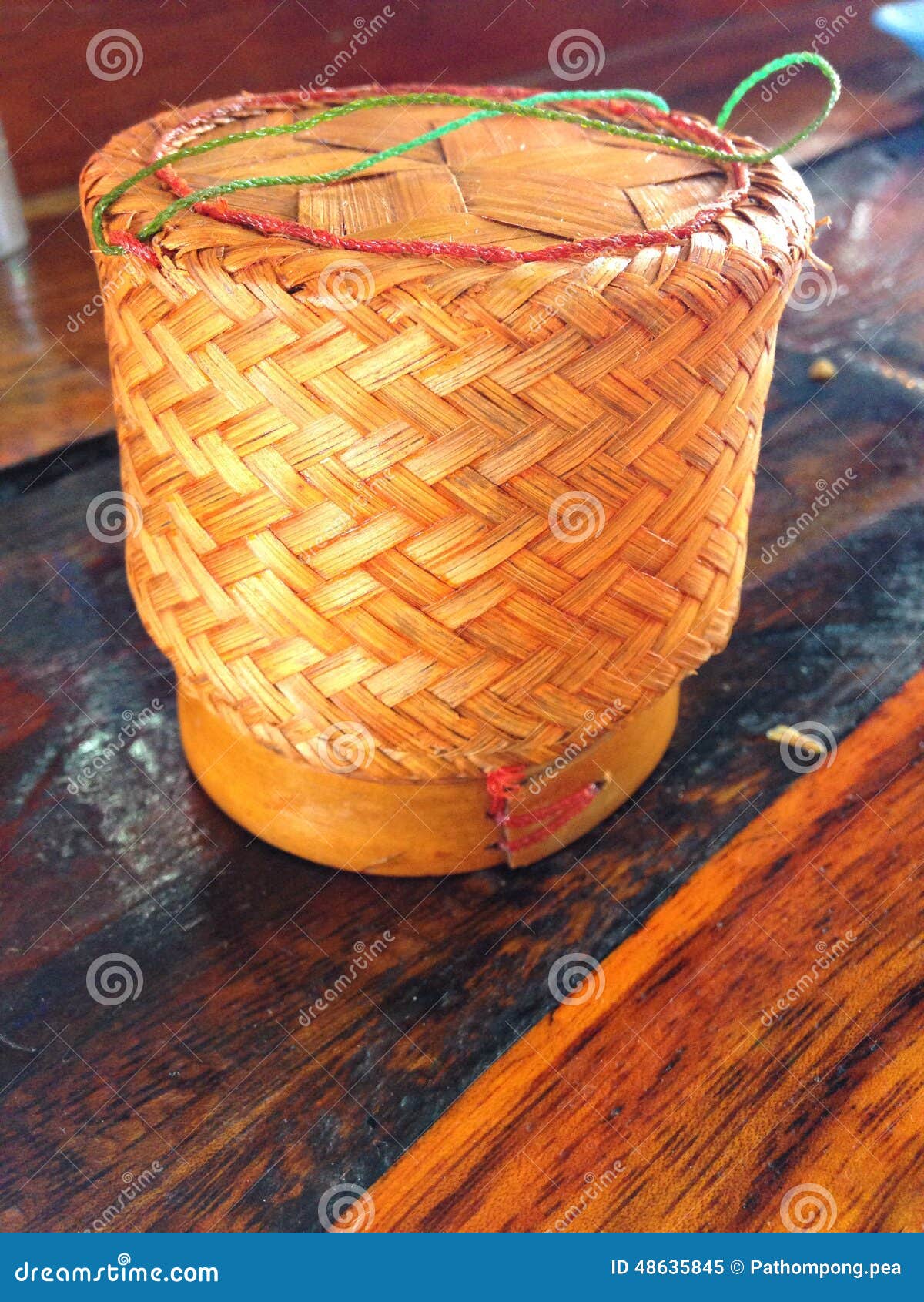 Thai Laos Bamboo Sticky Rice Container Stock Image - Image of basket ...