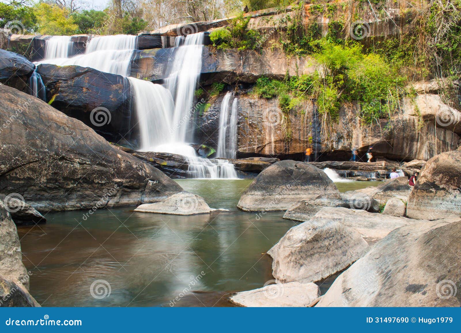 Thai-Laos waterfall stock photo. Image of landscape, foliage - 31497690