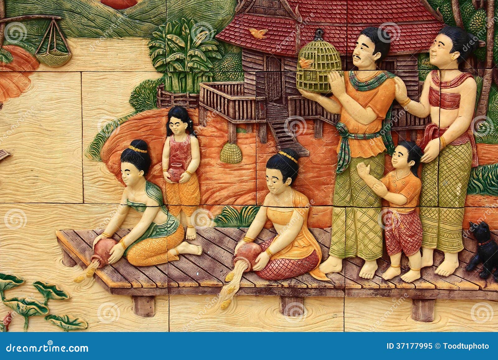 Thai lifestyle stock image. Image of handcraft, colorful - 37177995