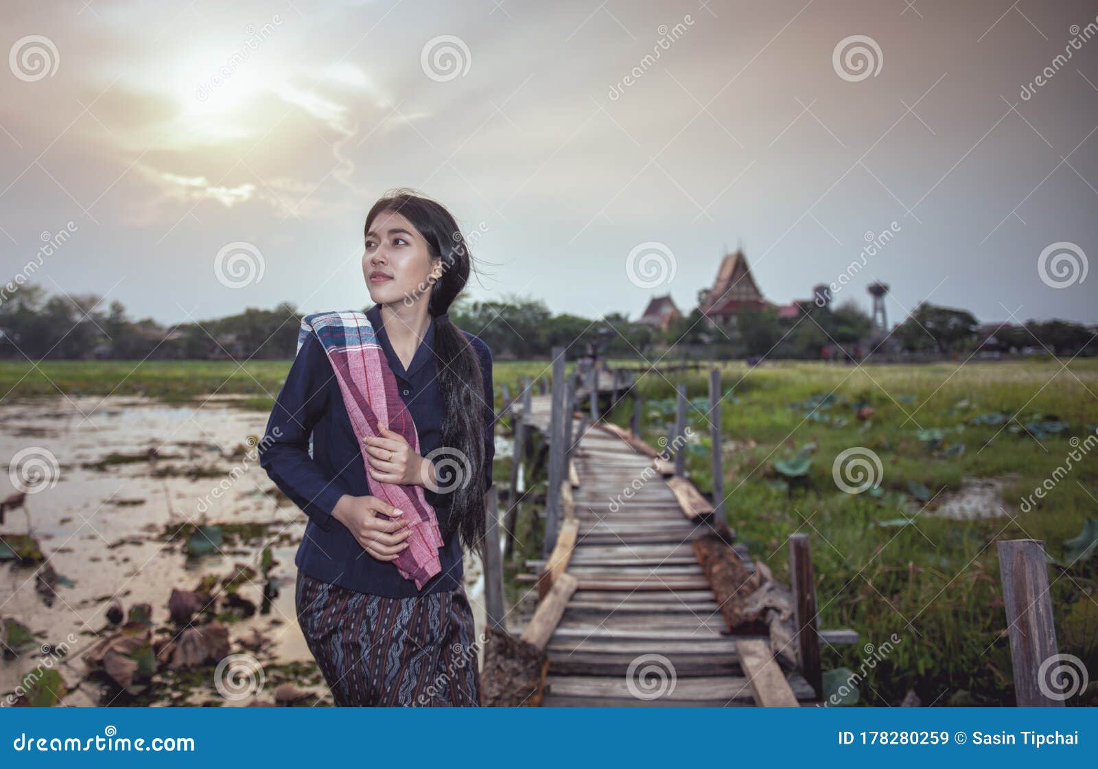 Thai local woman working stock image. Image of laos - 178280259