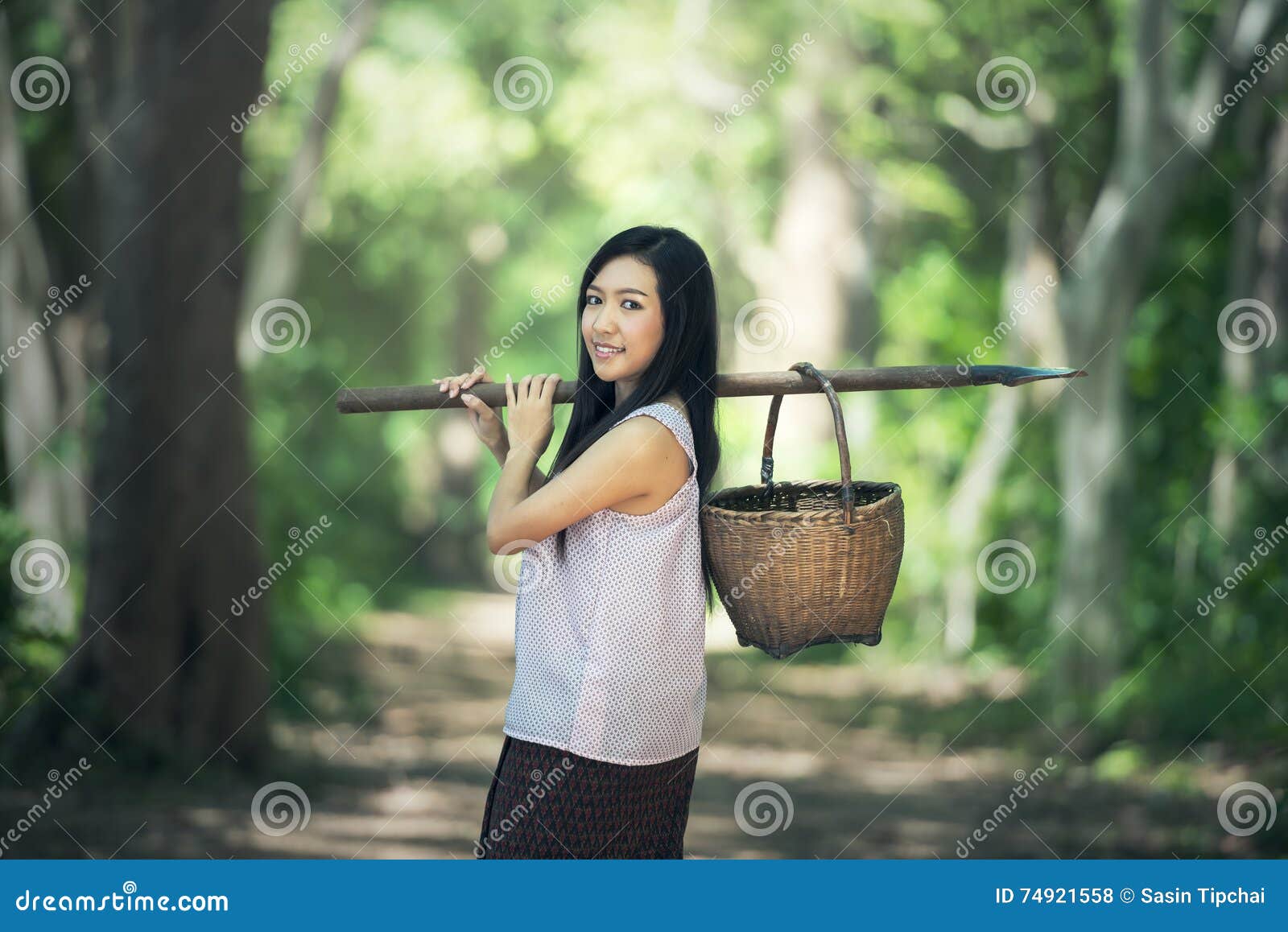 Thai local woman working stock photo. Image of nature - 74921558