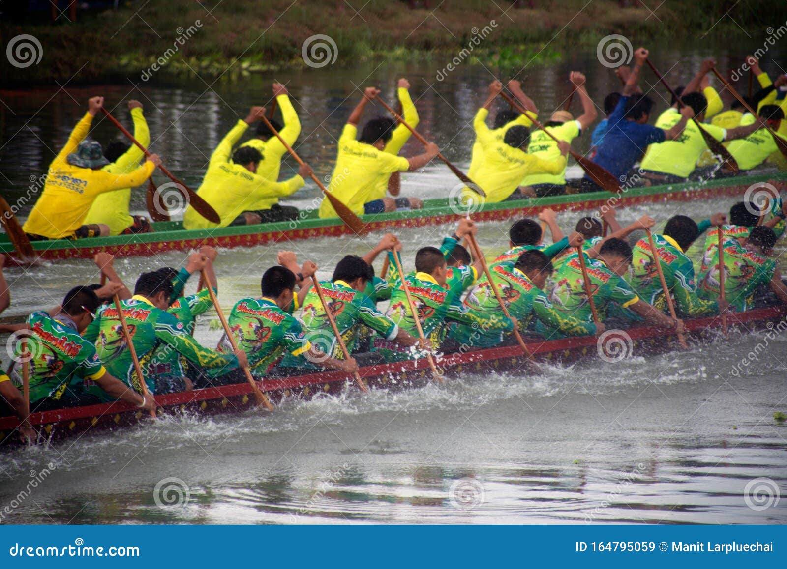 Thai Long Boat Racing Championship. Editorial Stock Image - Image of ...
