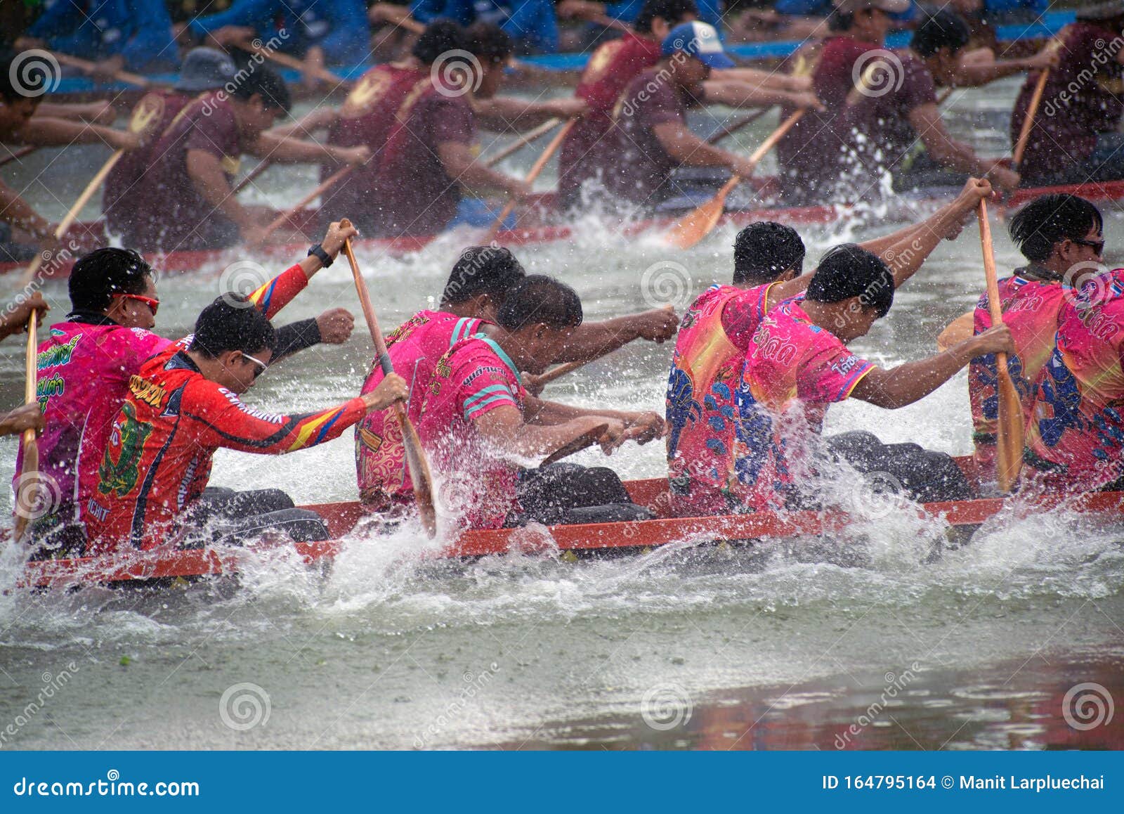 Thai Long Boat Racing Championship. Editorial Stock Image - Image of ...
