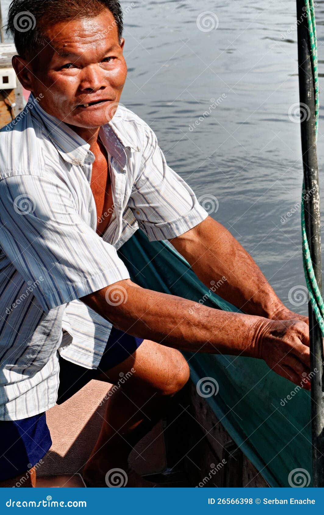 Thai man editorial stock photo. Image of fisherman, river - 26566398