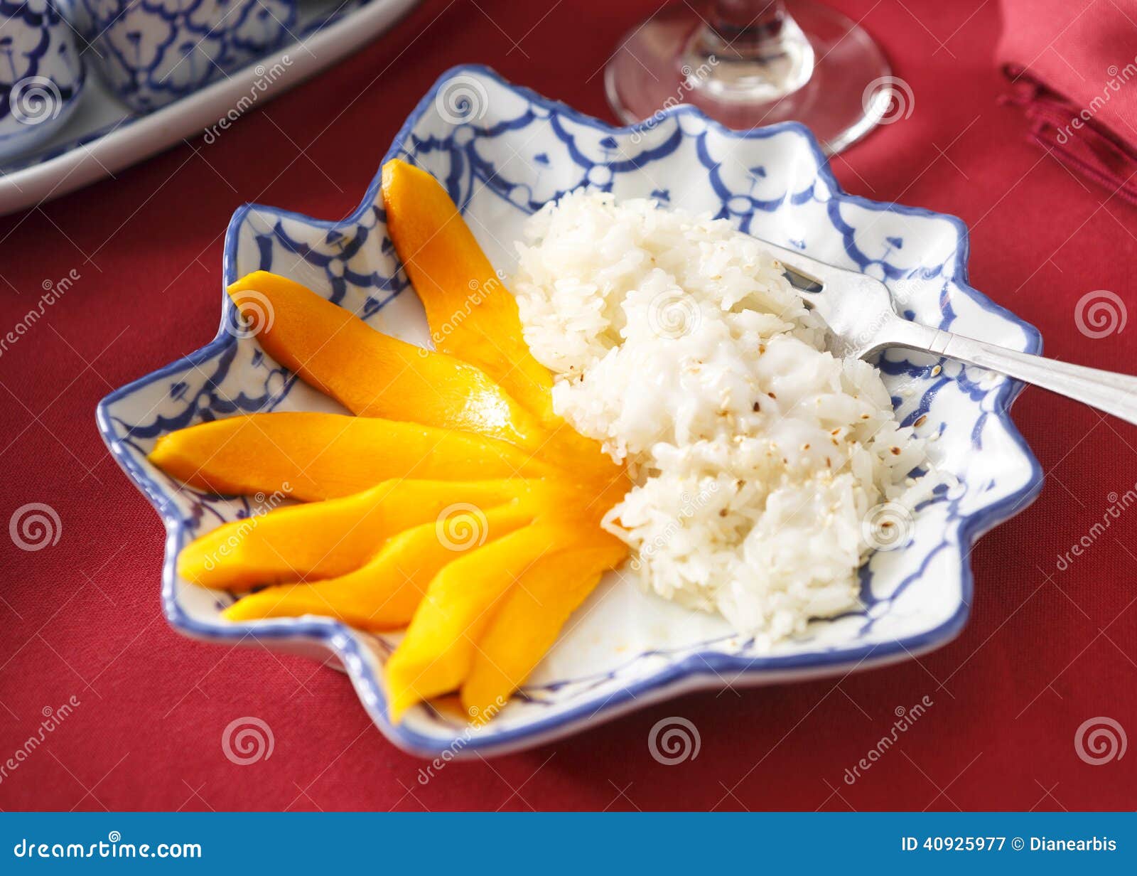 Thai Mango Sticky Rice Dessert Stock Image - Image of fruit, sticky ...