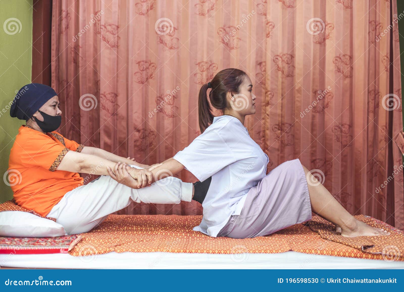 Thai Massage And Spa For Healing And Relaxation Young Woman Getting
