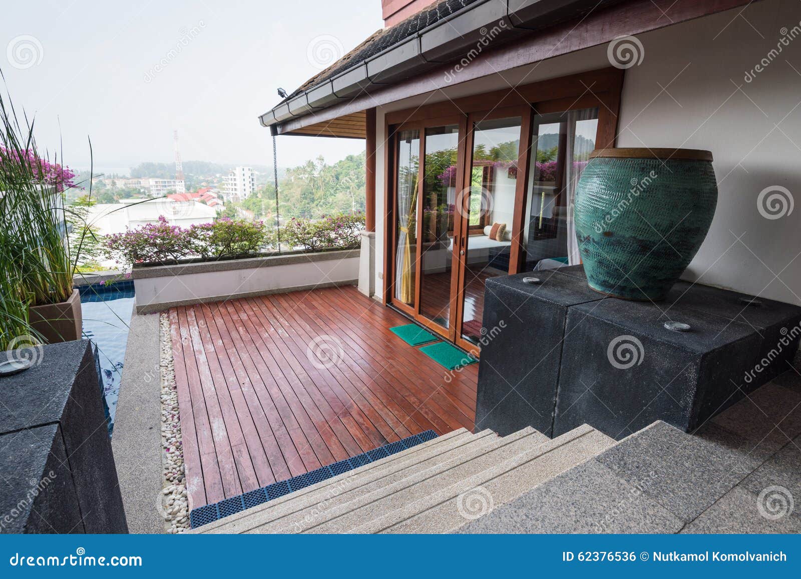 Thai Modern House Interior Style Stock Photo - Image of vase, villas ...