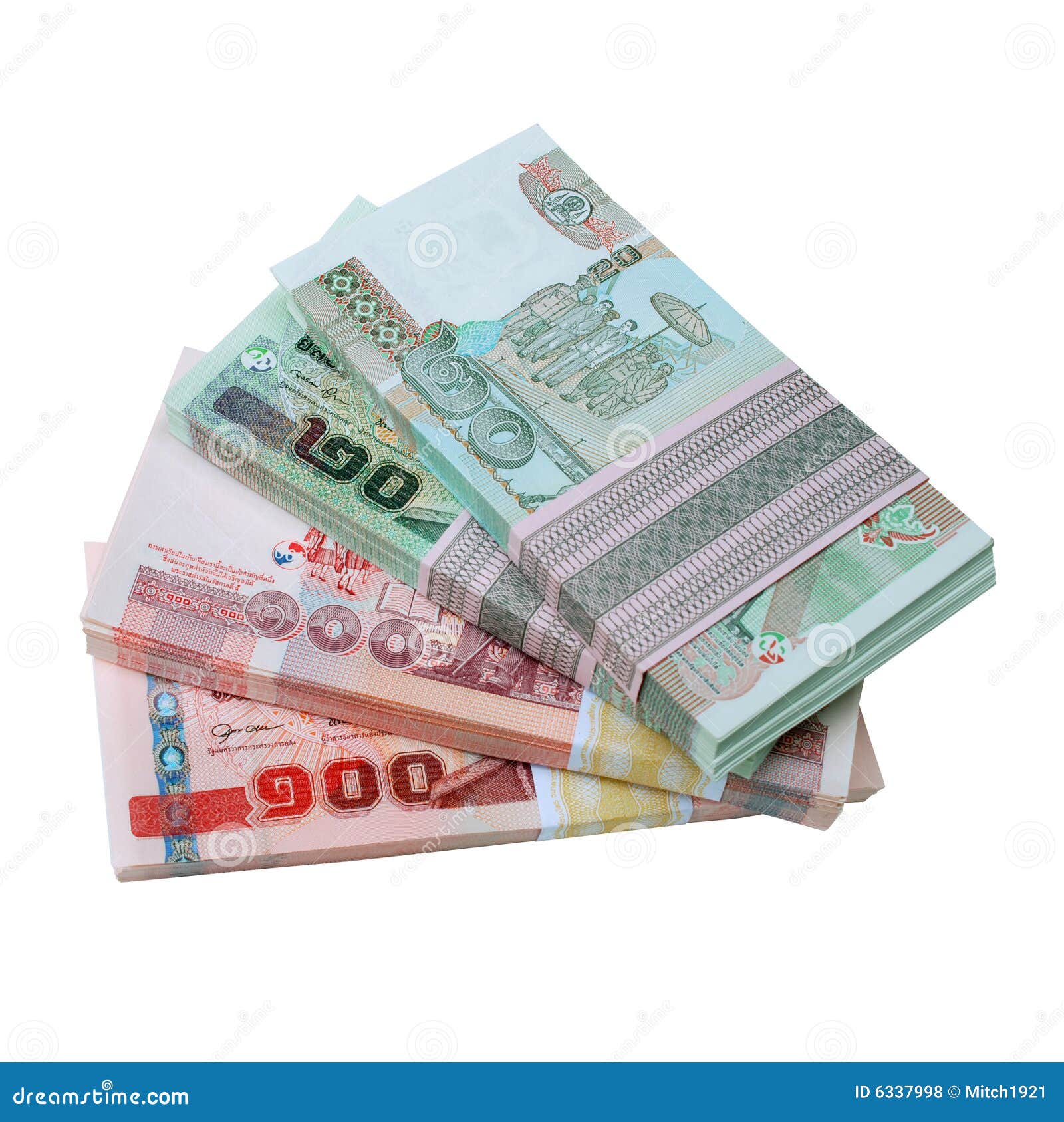 Thai money stock photo. Image of investment, wealth, stack - 6337998